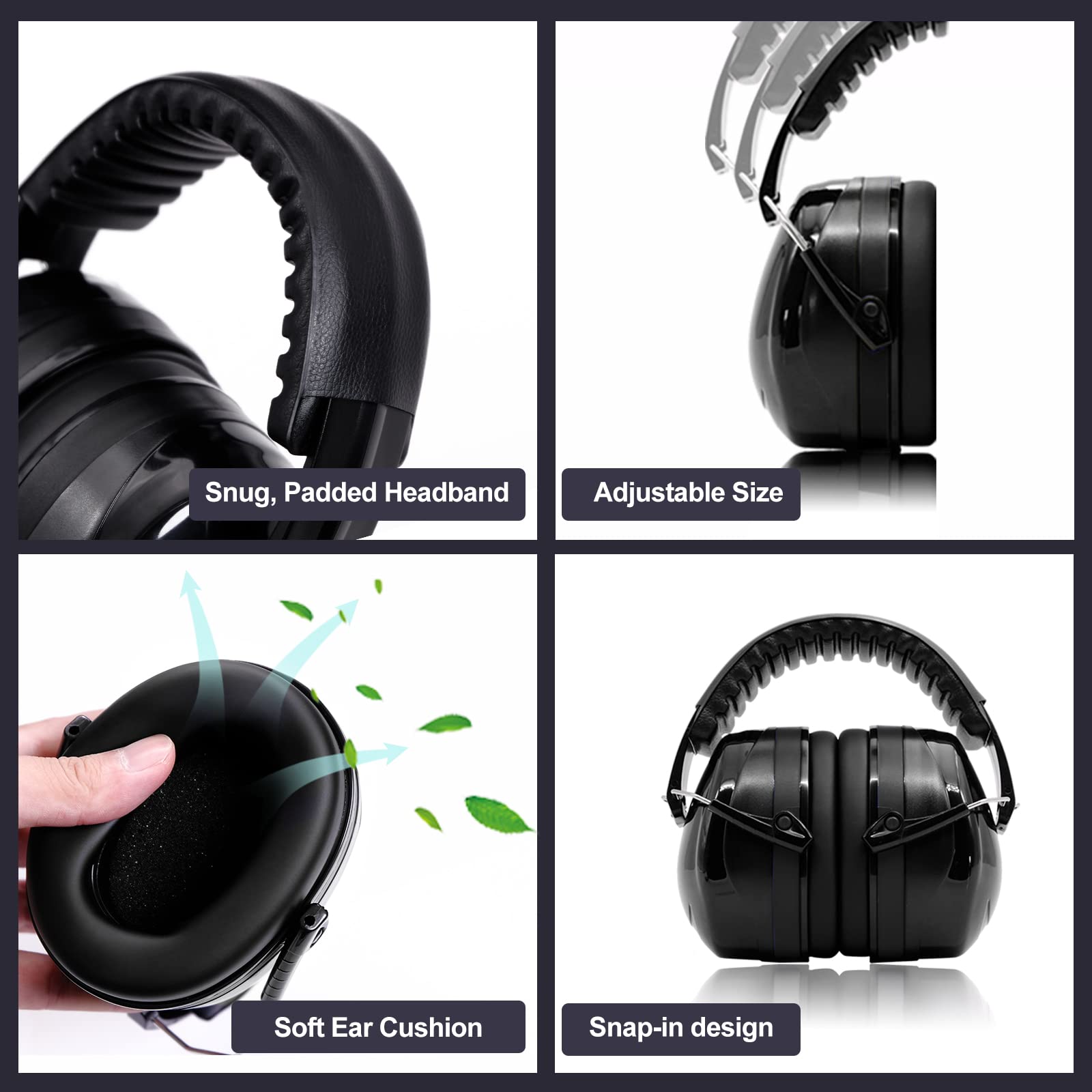 Yewltvep Shooting Ear Protection Earmuffs with Hard Storage Case, Earmuffs for Shooting Range, Gun Gange Hearing Protection with Shooting Glasses, Earplugs, Carrying Case-Hearing Ear Protection Kit