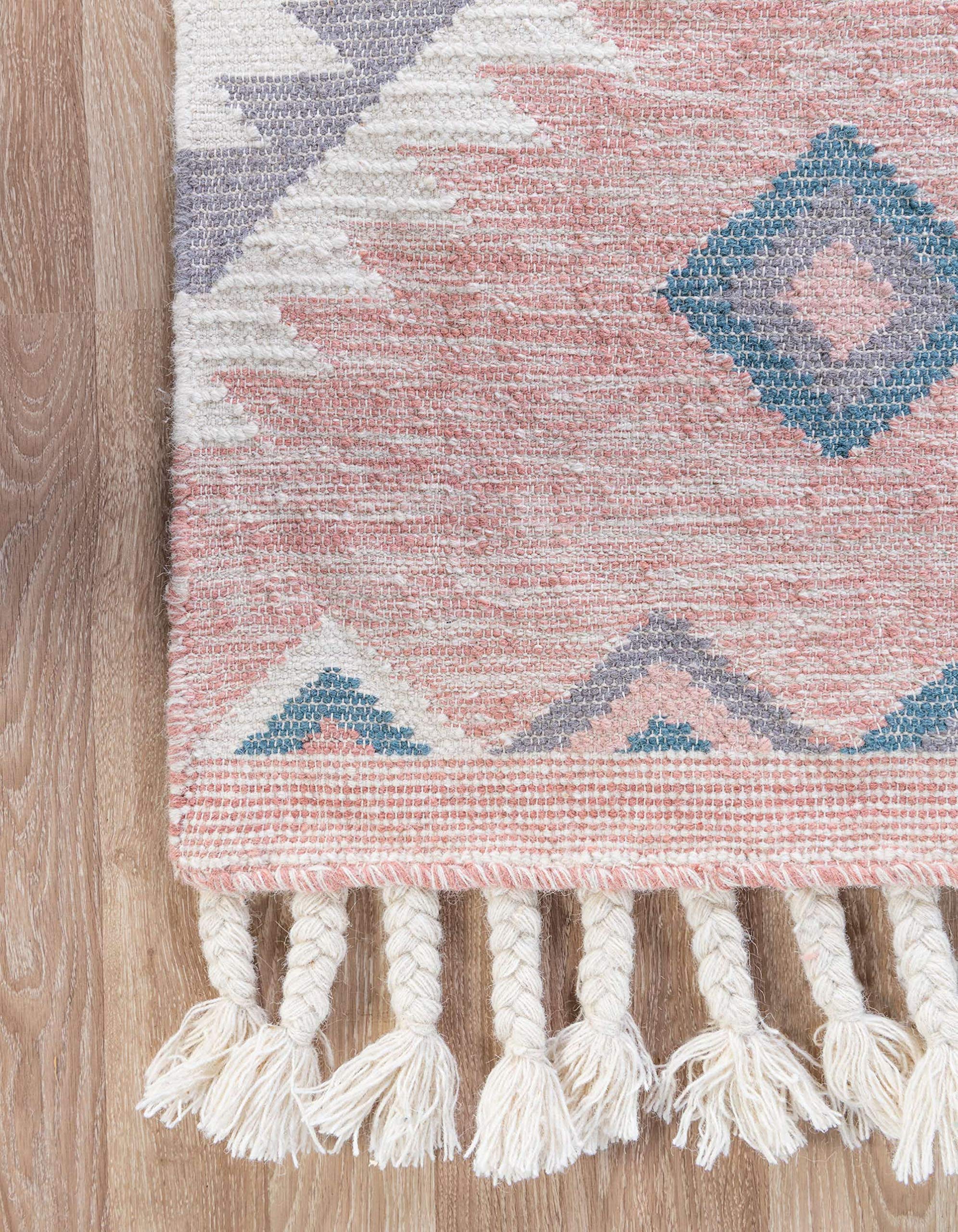 Unique Loom Mesa Collection Area Rug - Papago (8' x 11' Rectangle, Pink/ Cream)