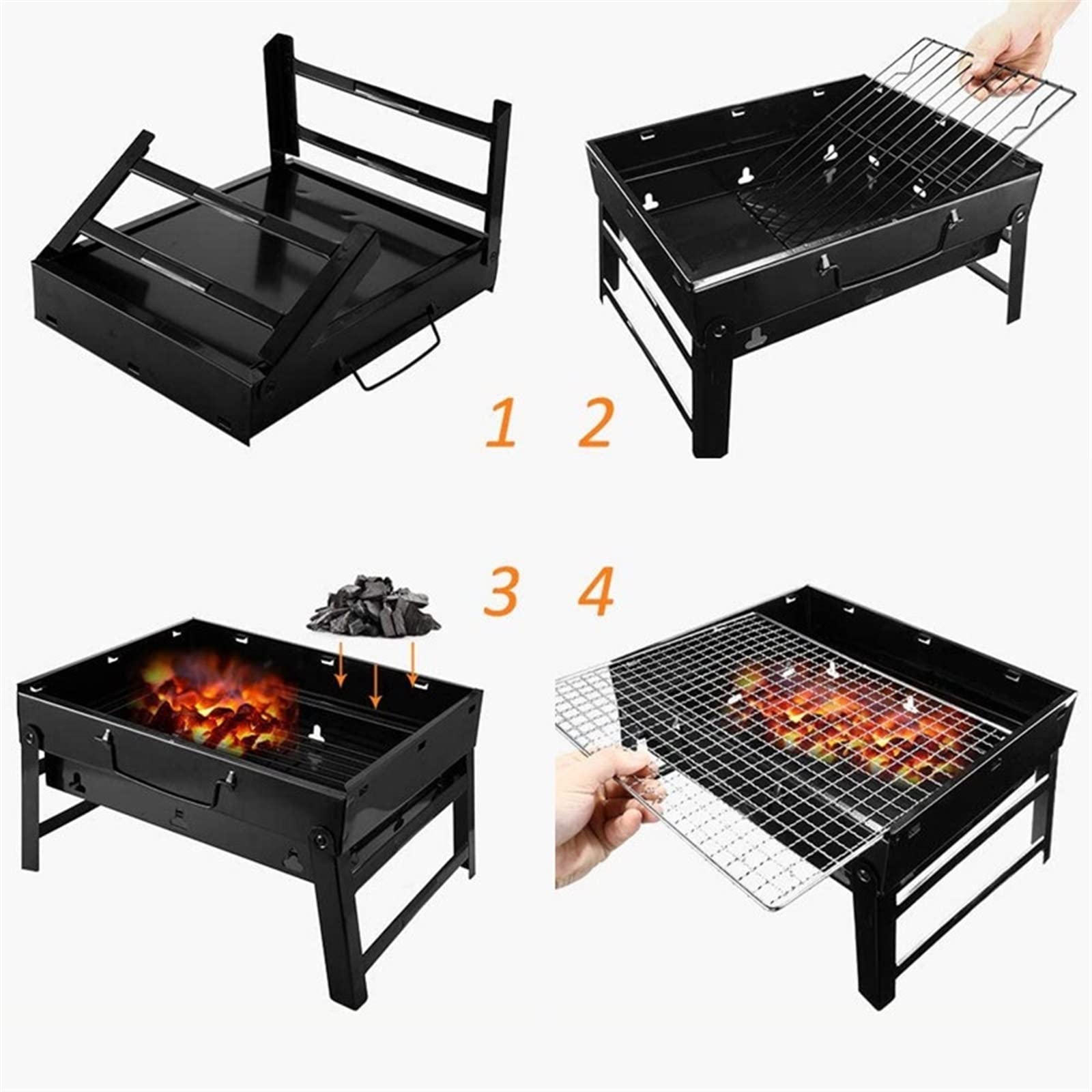 TBMAKE Grills Barbecue Grill Charcoal Grill Portable Folding BBQ Grill Barbecue Desk Tabletop Outdoor Smoker For Picnic