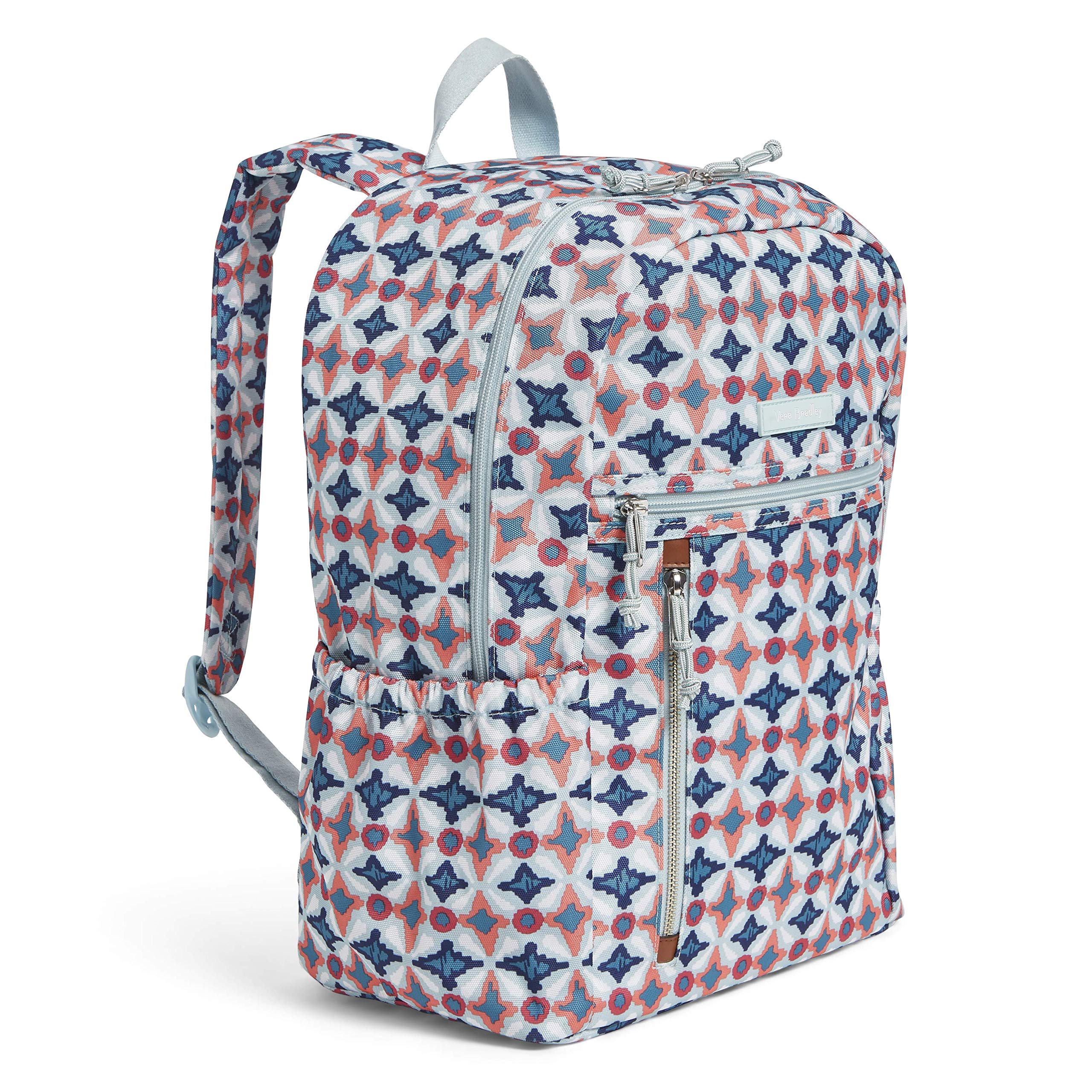 Vera Bradley Women's Lighten Up Study Hall Backpack, Water Geo, One Size