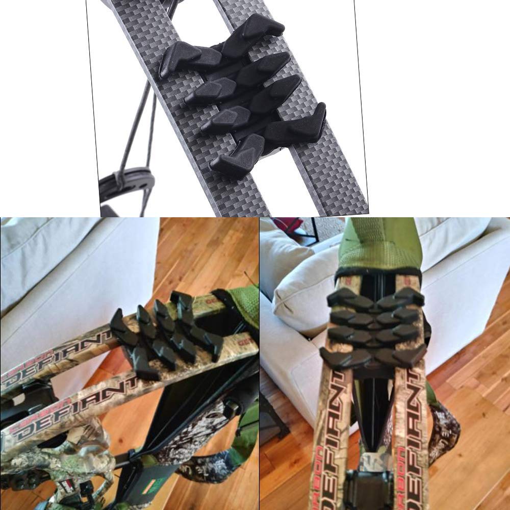 Xilang 2 Pcs Compound Bow Stabilizer Split Limb Damping Rubber Archery Bow Limbs Vibration Damper Dampener Crab Shaped Shock-Absorbing Sliencer for Hunting Traing Accessories (Red)