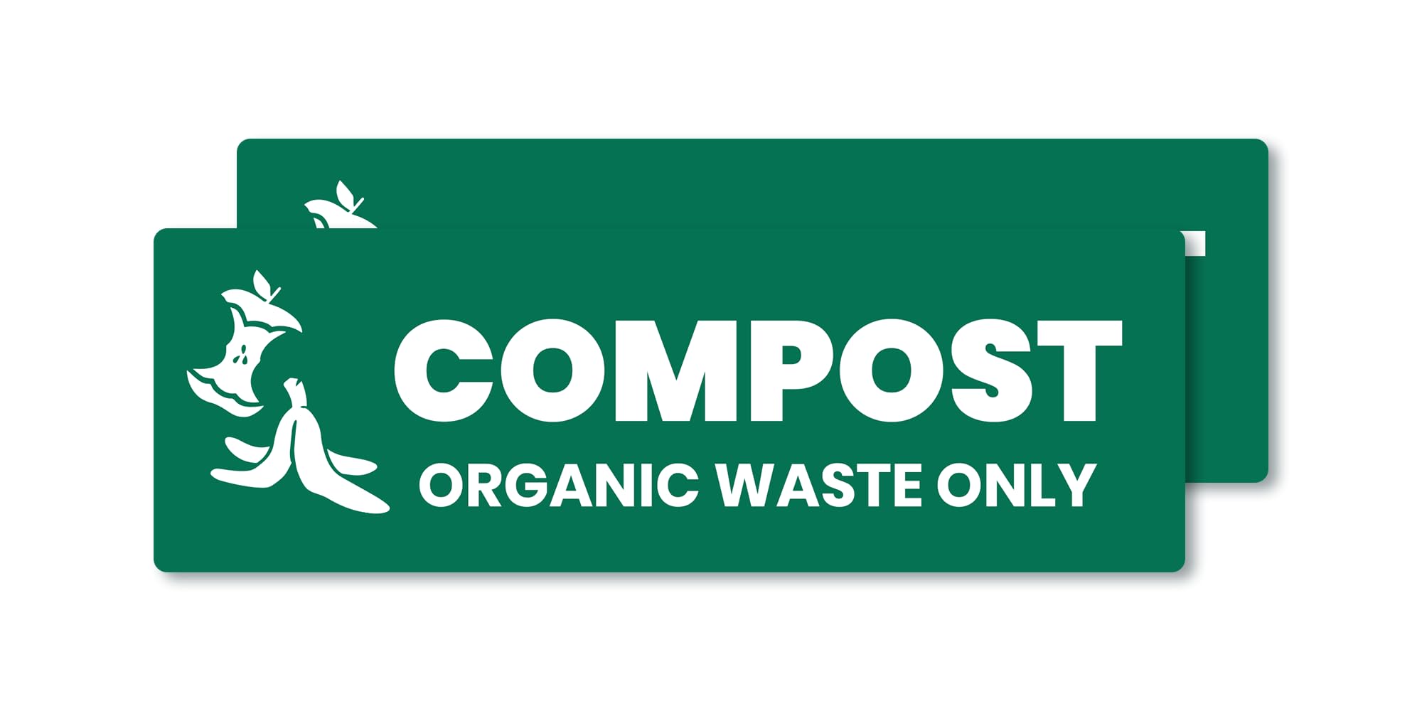 Recycle Trash Compost Sticker Set β Heavy-Duty Trash Bin Labels - 3-5 Year Indoor/Outdoor Rated - Weather Proof, Ultra Durable - USA Made (6x2 inch), 2 Labels of Each, 6 Total