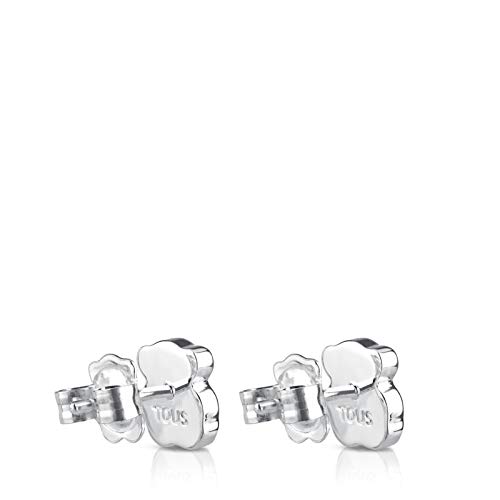 TOUS Sterling Silver Earrings for Women with Pearls & Bear Motif, Size: 0.9 cm. TOUS Color Collection