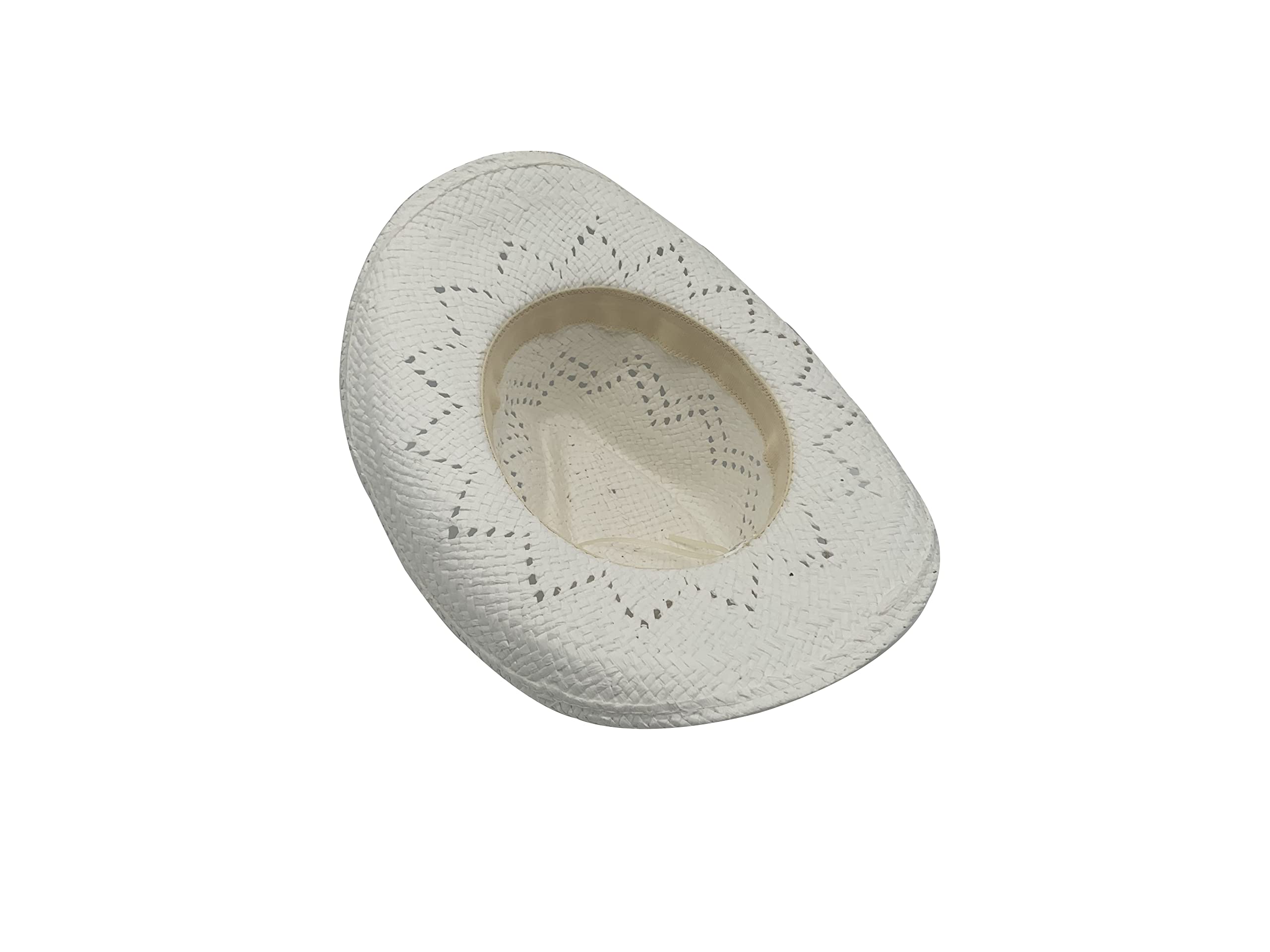 Willheoy Woven Straw Cowboy Hat Western Hats for Men Cowgirl Costume for Women White