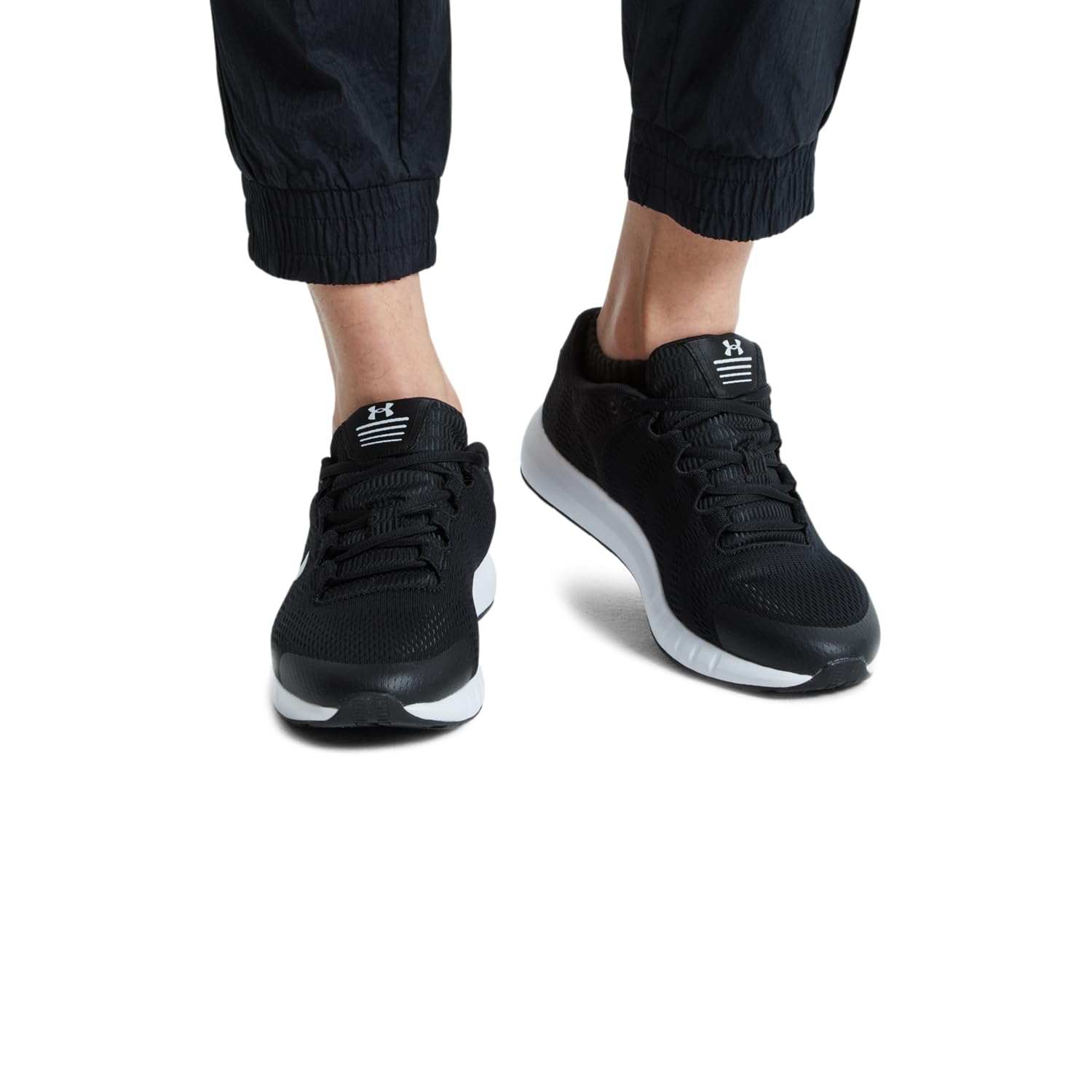 Under Armour Men's Micro G Pursuit BP Athletic Shoe, black//white, 8 M US