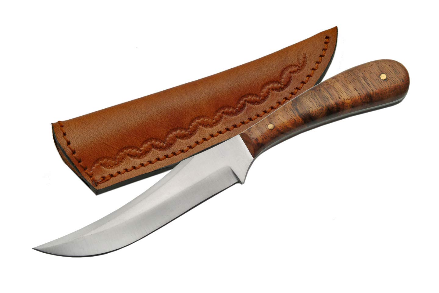 SZCO Supplies 7” Slim Skinner Patch Hunting Knife W/Sheath, Brown, One Size (DH-7992)