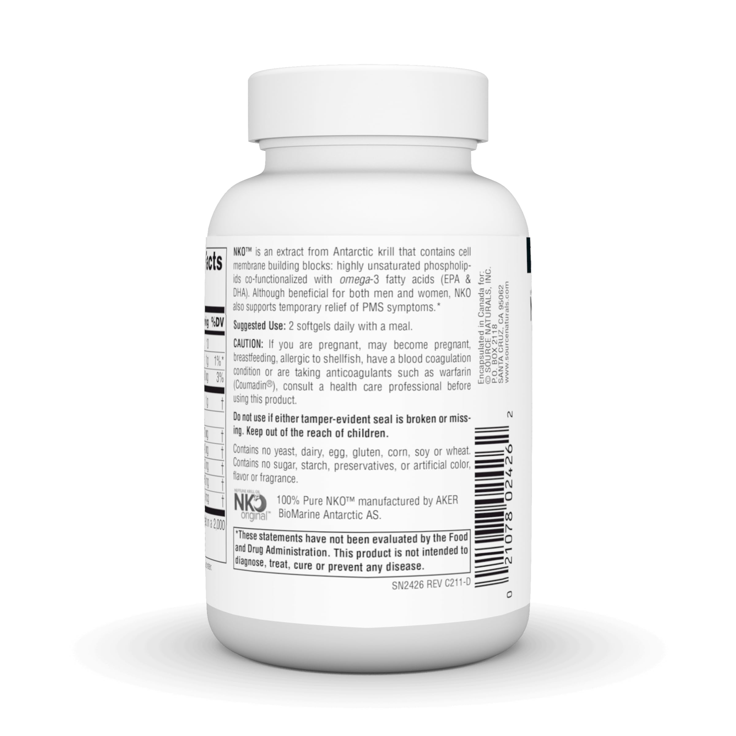 Source Naturals NKO Neptune Krill Oi, Supports Heart Health and Cell Membrane Integrity*, 500mg - 120 Softgels