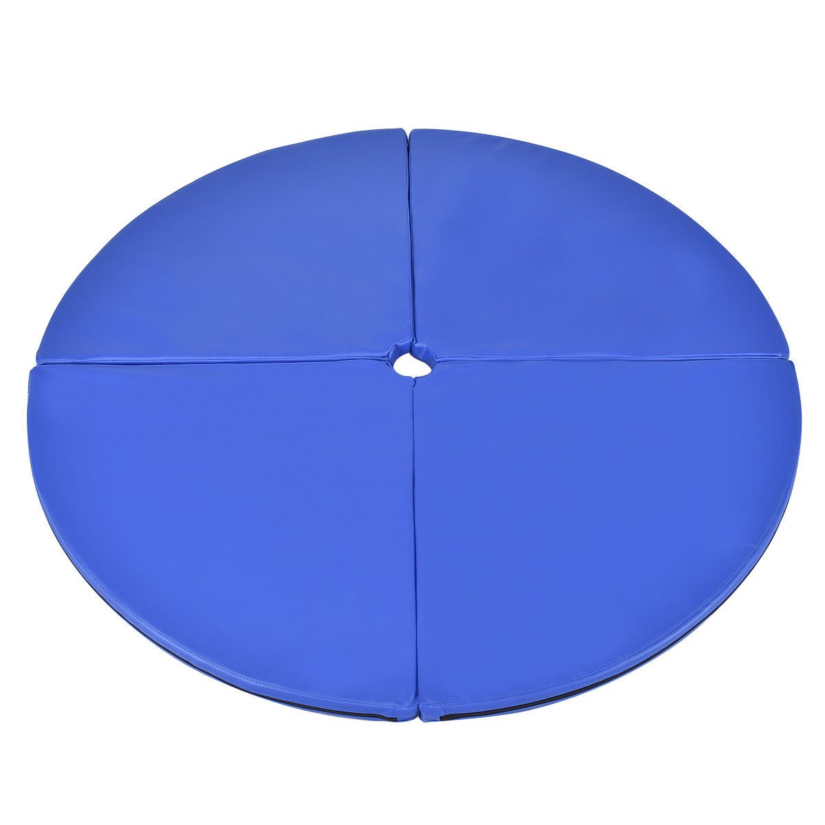 Tangkula Pole Dance Mat Foldable Yoga Exercise Safety Dancing Cushion Steel Pipe Crash Mat, Dia 5ft x 2" (Blue)