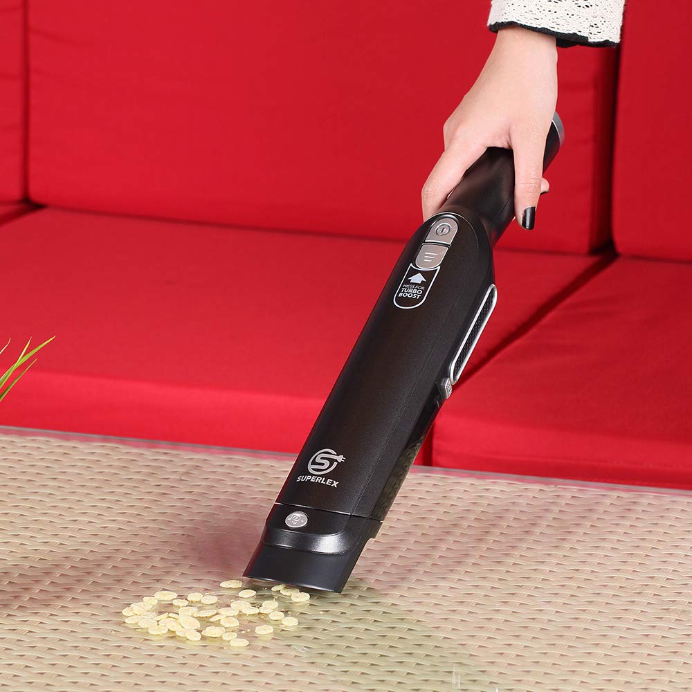 SUPERLEX Handheld Cordless Vacuum Cleaner Rechargeable, Hand Vacuum Cleaner Rechargeable with 2 Suction Modes with Charging Base for Pet, Car, House Cleaning, Furniture, Kitchen