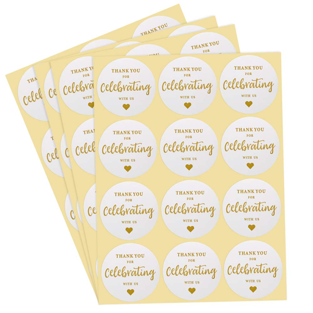 Wedding Favors Stickers,60 Baby Shower Stickers,Gift Stickers,Thank You for Celebrating with Us Stickers