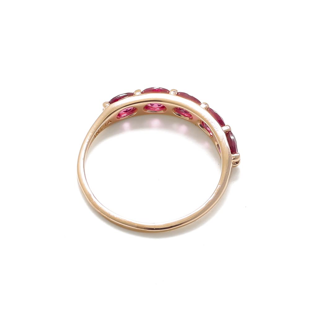 YoTreasure 1.05 ct. t.w. Rhodolite Garnet 10kt Rose Gold Eternity Band Ring