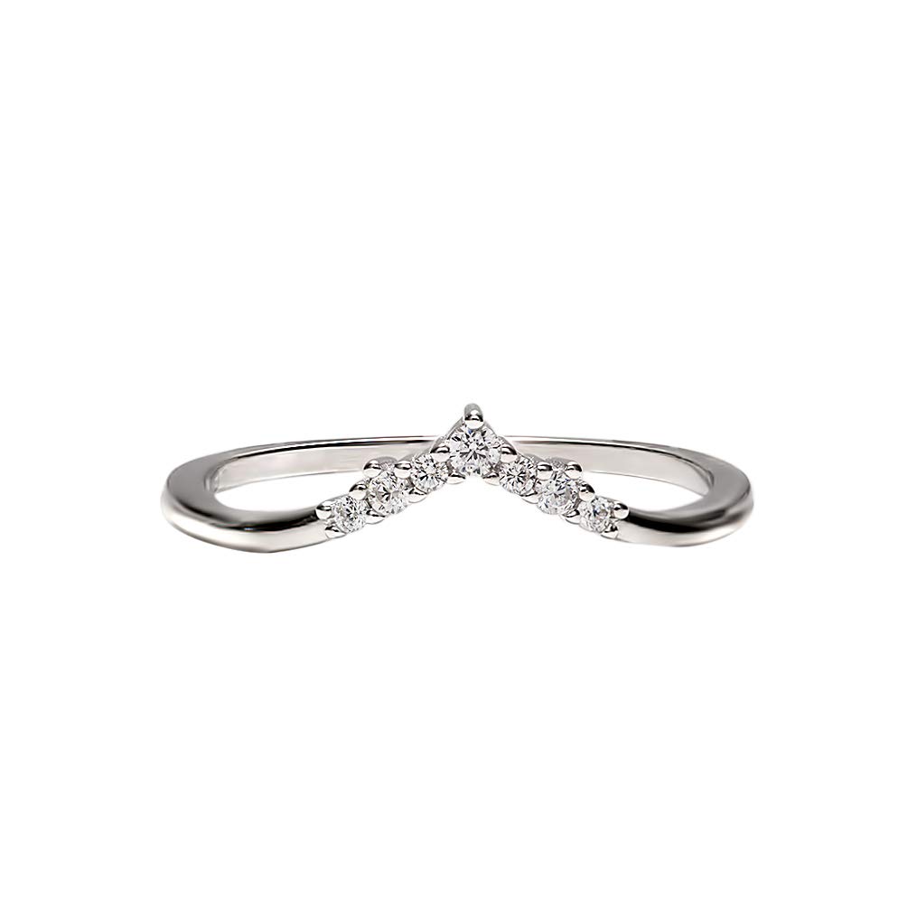 TwoBirch 925 Silver Marquise Three Ring Bridal Set with Three Stone Marquise Engagement Ring and Two Matching Chevron Contour Bands (925 Silver, Size 8)
