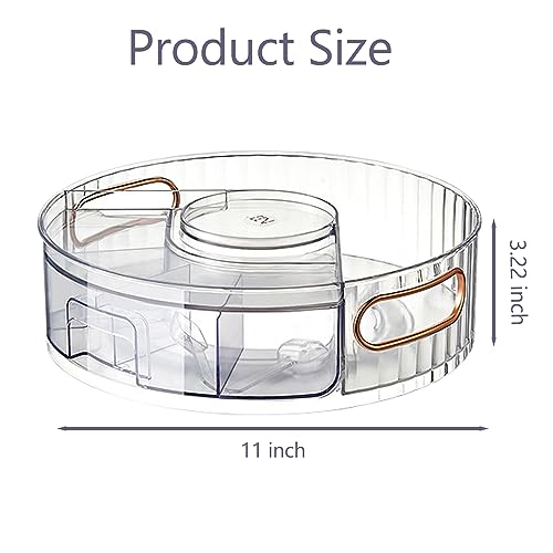 SUPPHOUS Non-Skid Lazy Susan Turntable Display Stand,12 Inch Single Round Rotating Spice Rack,Spinning Organizer for Kitchen Cabinet Organizer and Storagem,Spice Spinner, Under Sink Organizing (White)