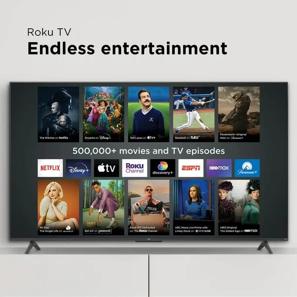 TCL 55-Inch Class 4K 2160p Smart LED TV HDR 60Hz Refresh Rate HDMI USB Compatible with Alexa & Google Assistant 55S451 (Renewed)