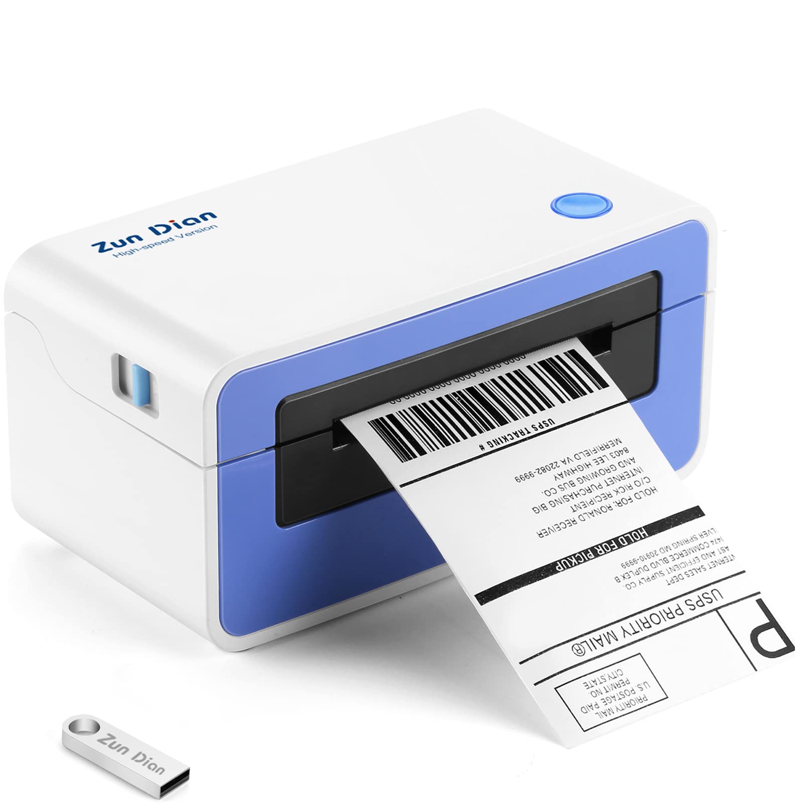 ZunDian Thermal Label Printer, 150mm/s 4x6 Shipping Label Printer, Thermal Printer for Shipping Packages, USB Lable Maker for Home Small Business, Compatible with Shopify, Amazon, Ebay, Etsy & USPS