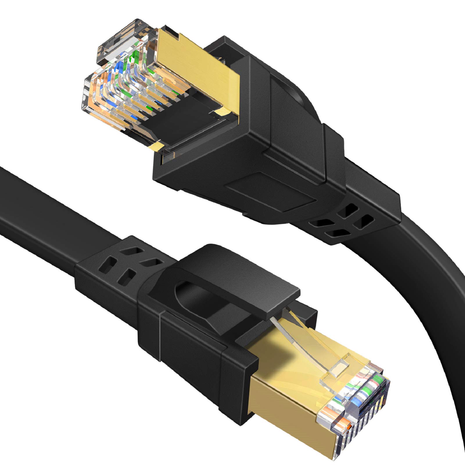 Deegotech Cat 8 Ethernet Cable 6FT, 40Gbps 2000Mhz Heavy Duty High Speed LAN Network Cable, Outdoor&Indoor, RJ45 Connector Cat8 Cable, for VR Router Modem Gaming PC Xbox (1.8m)