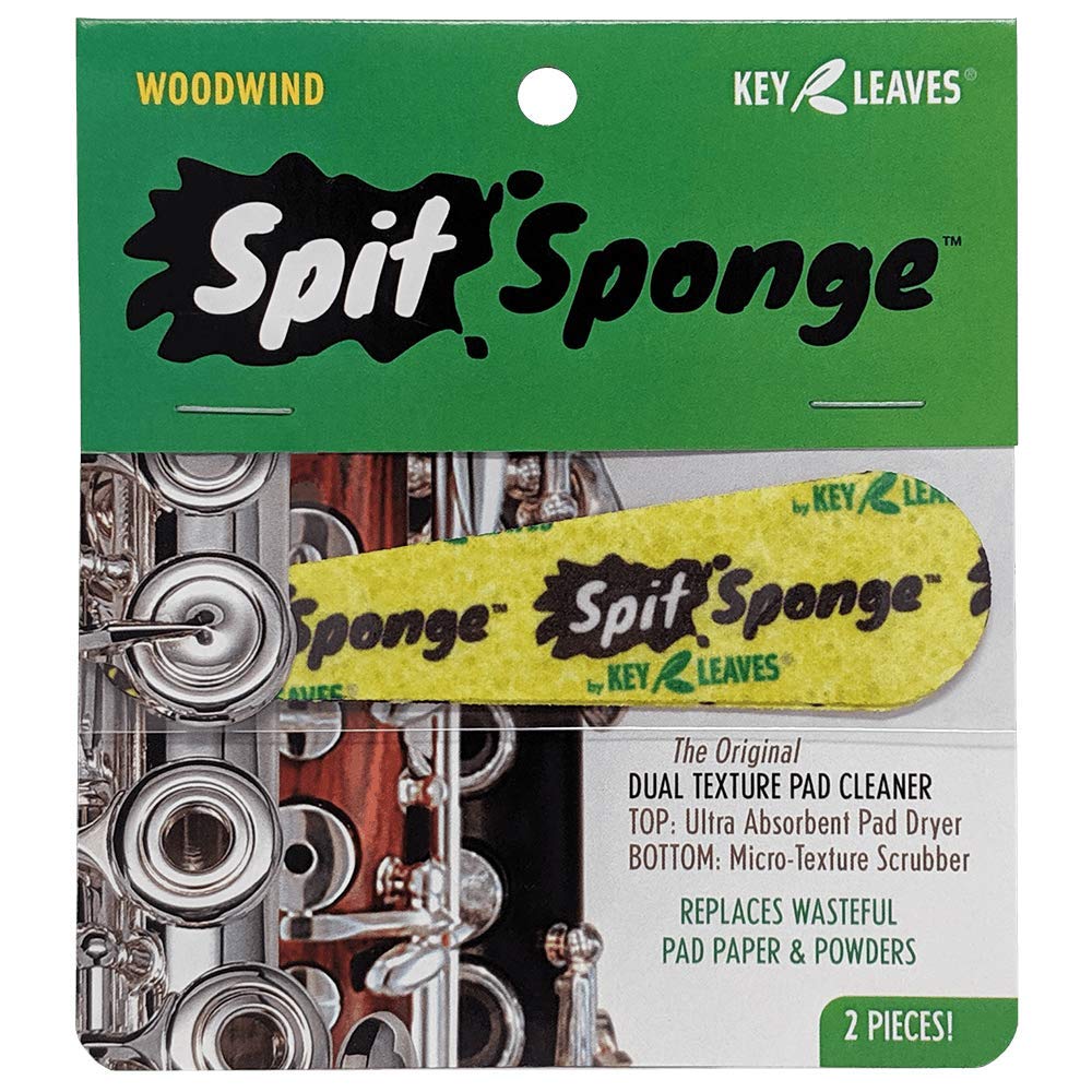 Spit Sponge (2 piece) Pad Dryer Cleaner for clarinet, flute, oboe, bassoon