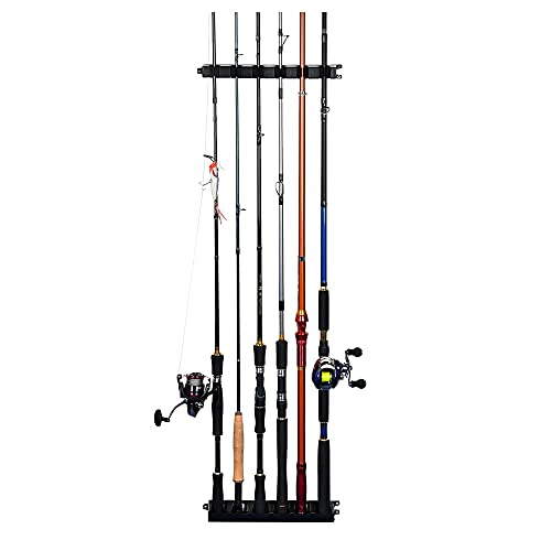 XJJZS Vertical 6-Rod Rack Fishing Pole Holder ABS Plastic Material Fishing Rod Display Rack Fixed Frame Fishing Rod Fishing Accessories Tools