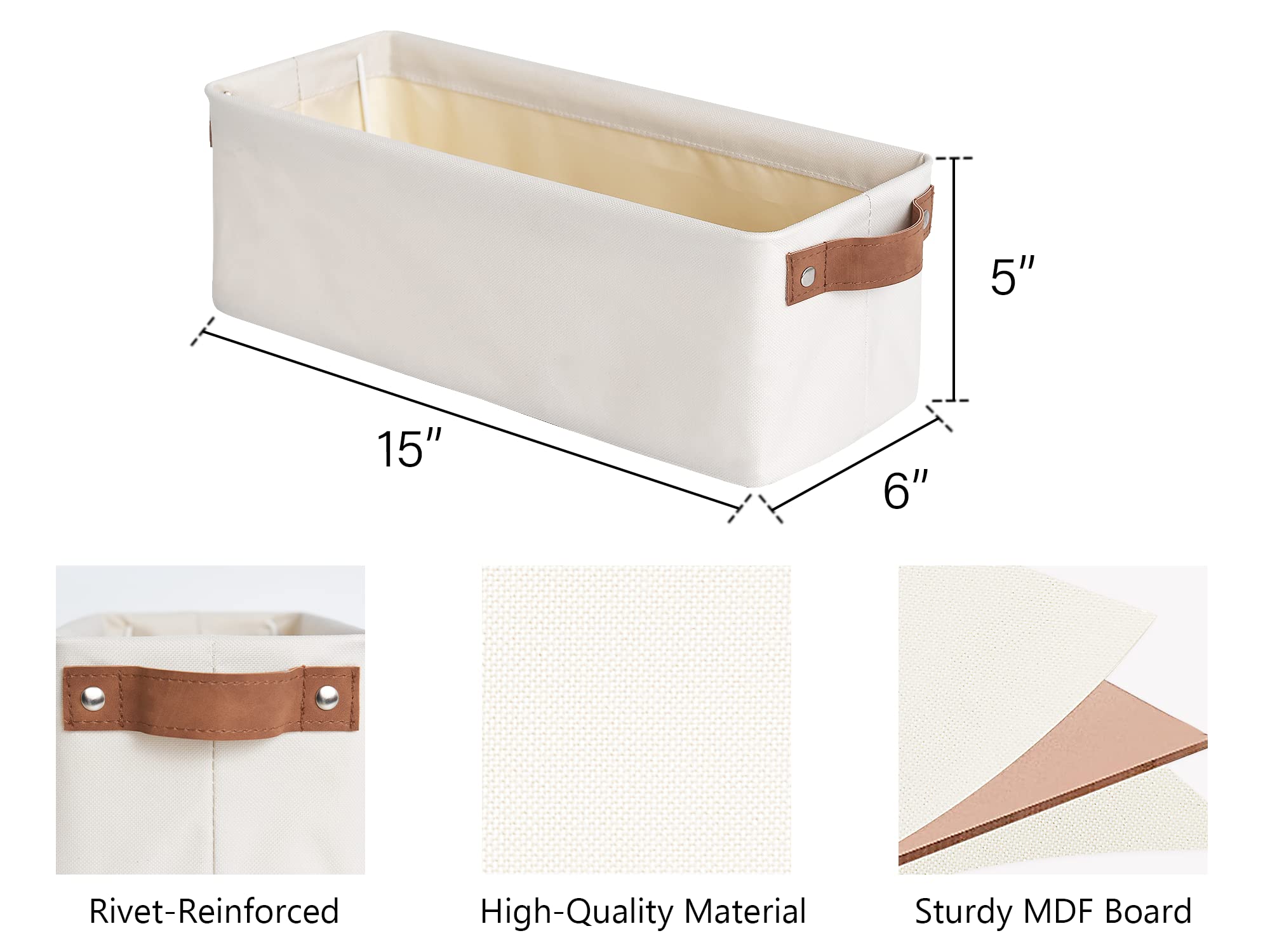 StorageWorks 3-Pack Decorative Storage Baskets with 2-Pack Narrow Storage Bins