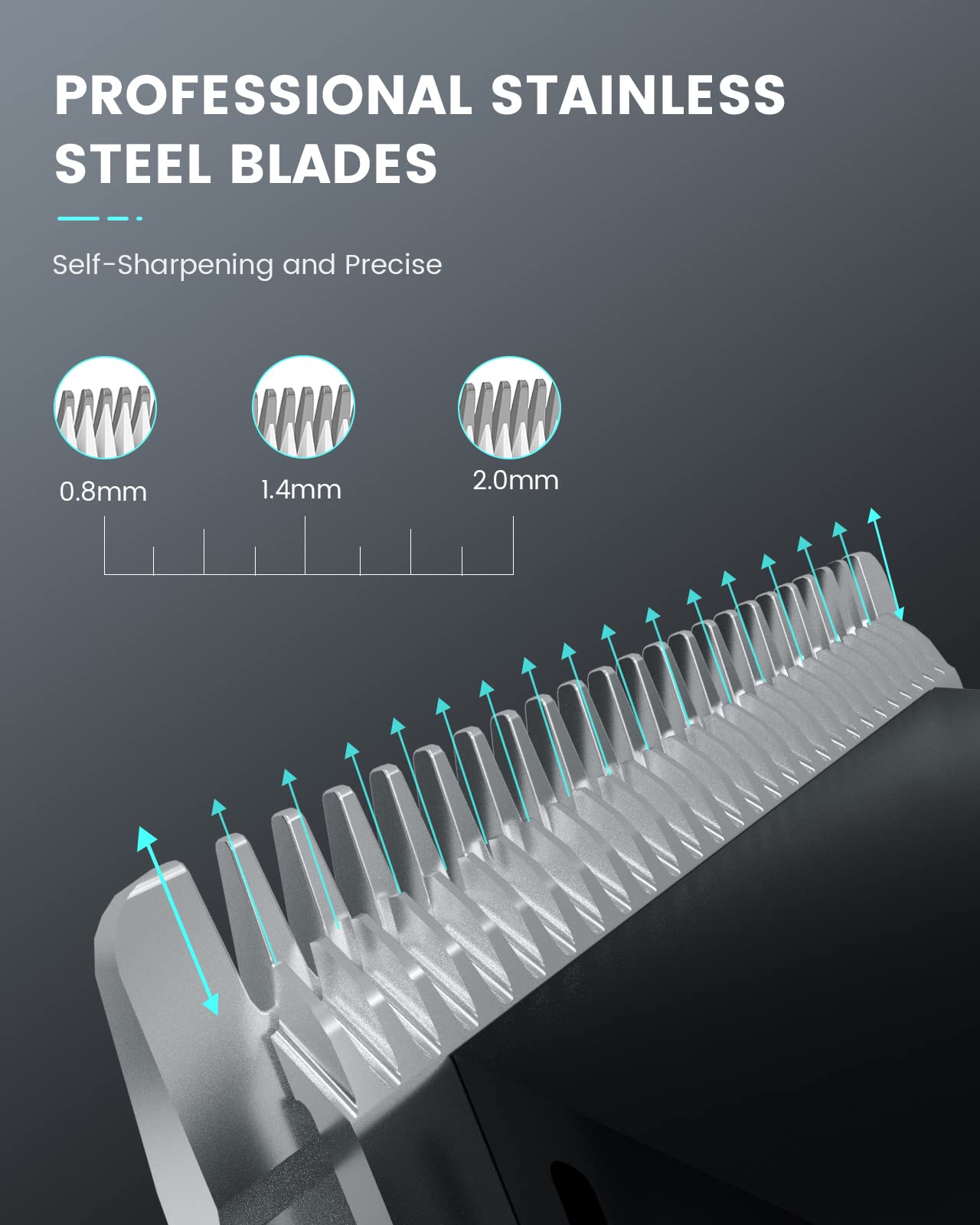 SUPRENT Cordless Hair Clippers for Men, Professional Hair Cutting Kit with 2000mAh Lithium Ion, Barber Clipper Set with Lock-in Length, LED Display