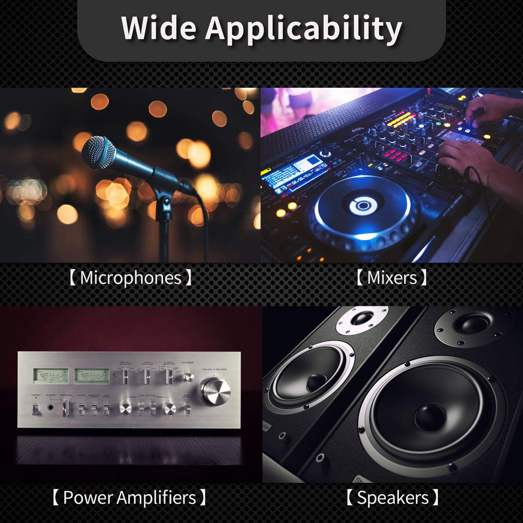 XLR Cable,Microphone Cable Xlr Male to Female 3 ft Mic Cord 24AWG Pure Copper Wire Core Soft Wear Resistant Patch Extension Cables