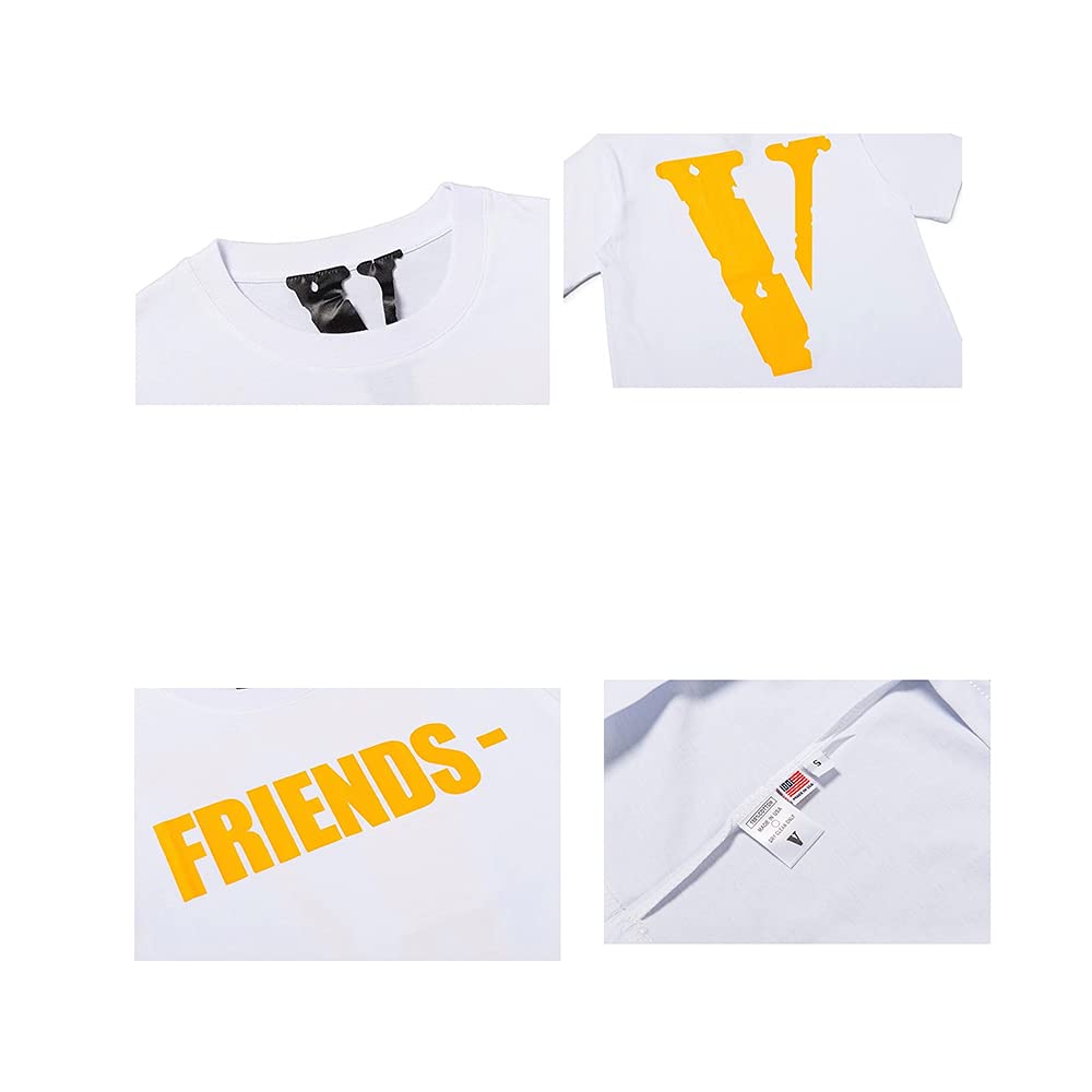 X Python Shirts Tide Hip Hop Print T Shirt Classic Friends Big Yellow V Cotton Short Sleeve Loose T-Shirt