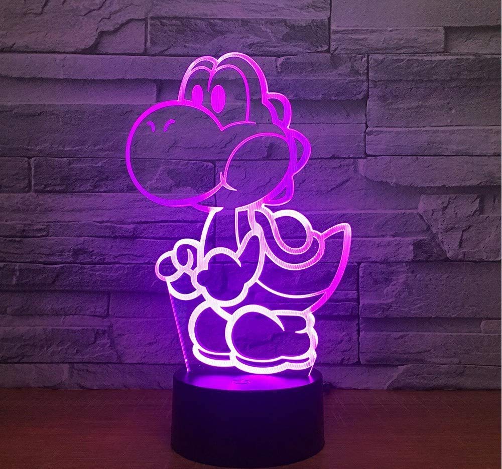 X TRIM Hnfsliuhao Yoshi Mario 3D Led USB Lamp Cartoon Game Figure Super Acrylic Novelty Christmas Lighting Gift RGB Touch Remote Controller Toys