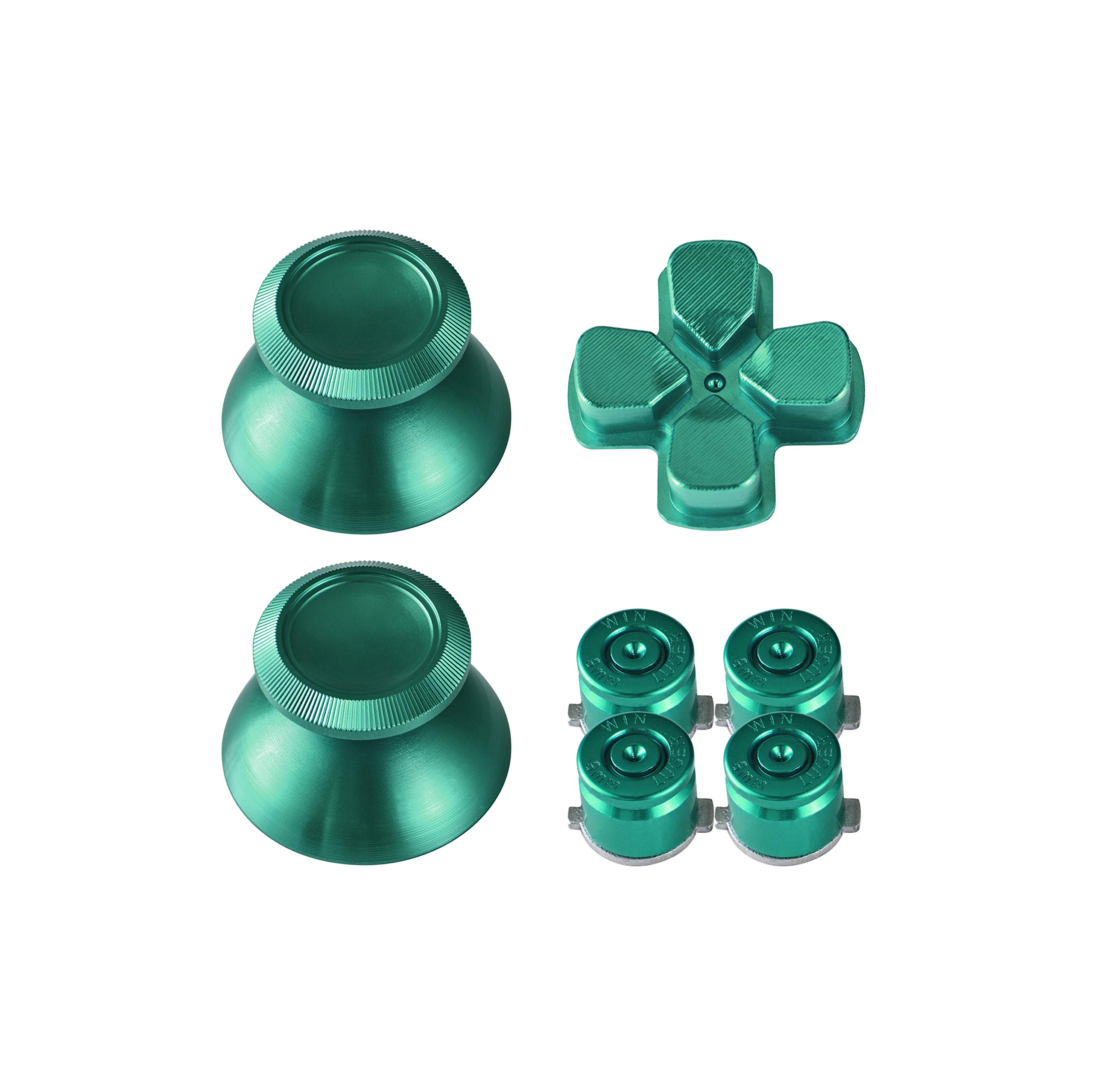 TOMSIN Metal Buttons for PS4 Controller, Aluminum Metal Thumbsticks Analog Grip & Bullet Buttons & D-pad (Red)