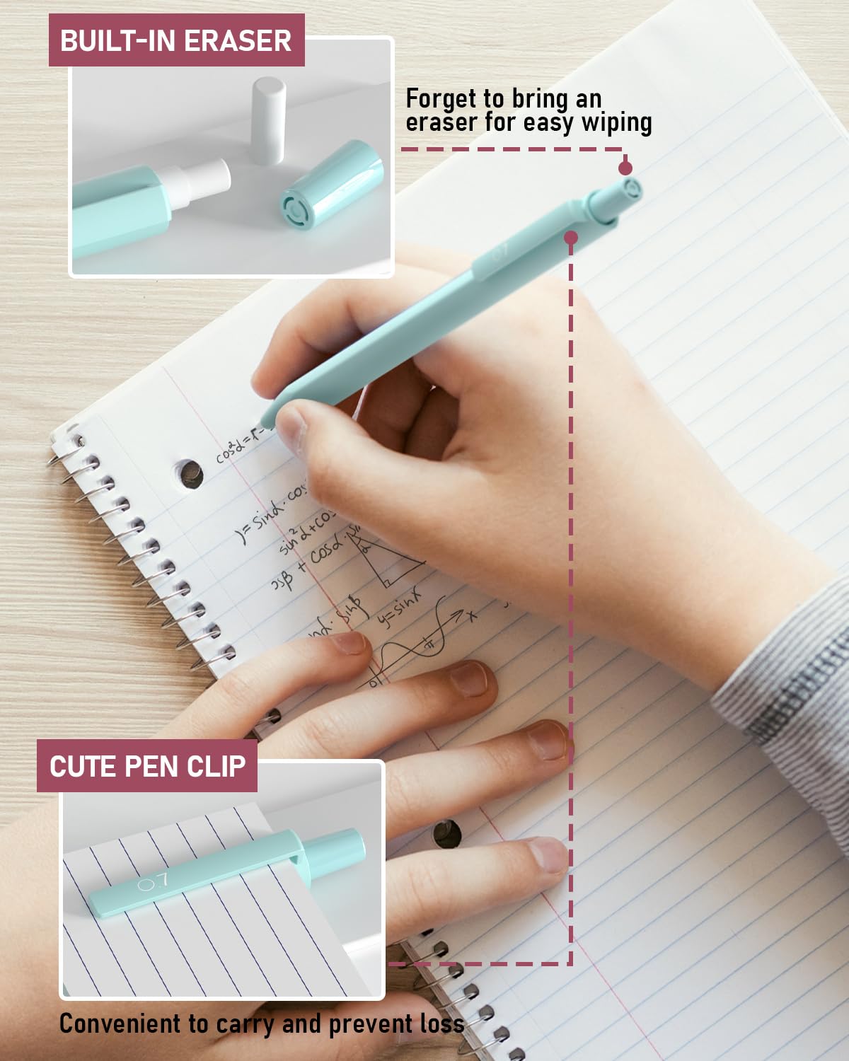 Smallbudi 6PCS 0.7 mm Mechanical Pencils Set with Case, Cute Pastel Mechanical Pencil with 360PCS HB Lead Refills, 3 Eraser, Aesthetic School Supplies Pencils for Drafting Writing Drawing Sketching
