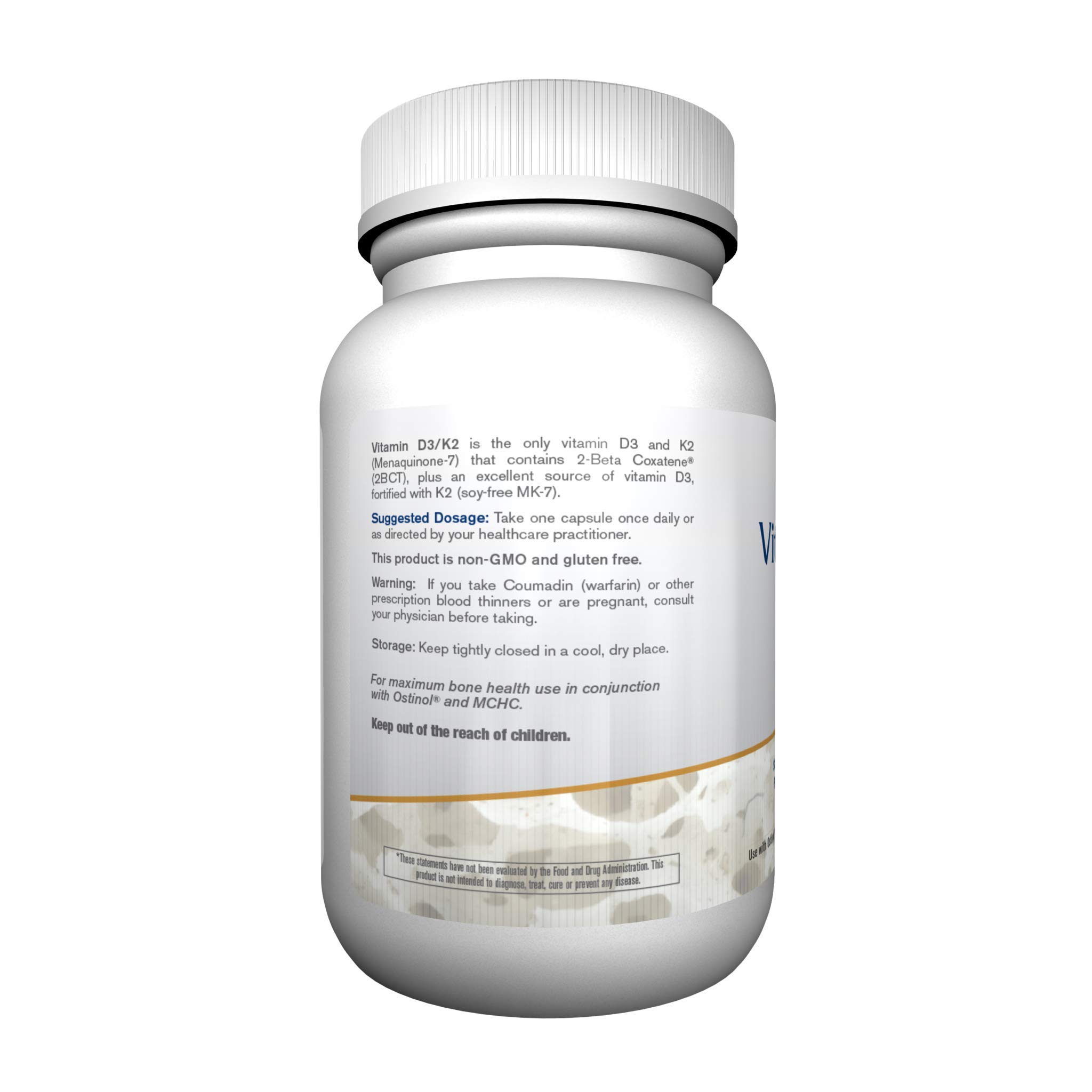 ZYCAL Vitamin D3/K2 Supplement (60 Capsules), Improve Your Bone and Joint Health, Superior Bone Support, Promote Healthy Function, Boost Your Immune System, Non-GMO, Gluten-Free