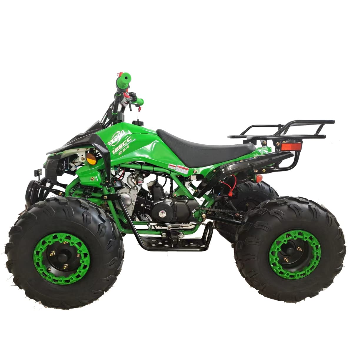 X-PRO 125cc ATV Automatic Transmission w/Reverse, LED Headlight, Big 19"/18" Tires! (Green, Factory Package)