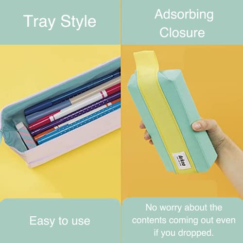 SUN-STAR Pen Case Arkno Large Capacity Pencil Holder Portable Pencil Pouch for Office Light Pink S1419951