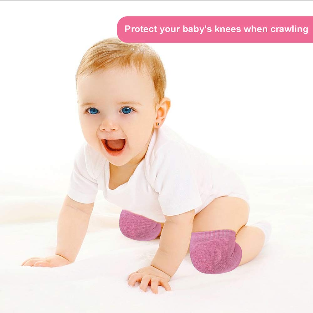 TORASO Baby Helmet & Baby Knee Pads for Crawling,Infant Helmet & Walking Baby Helmet,for Age 6-36 Months, Pink Candy(A)