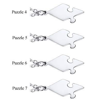 U7 Custom Friendship Necklace for 7 Women Stainless Steel Rolo Chain Personalized BFF Puzzle Piece Pendant Name Engraving 7 Ways BFF Necklaces Set
