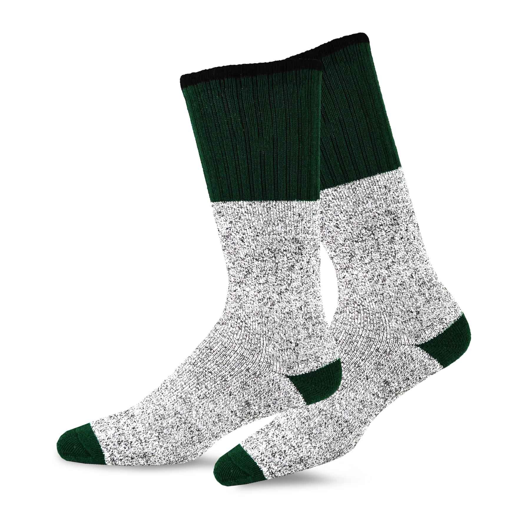 Soxnet Eco Friendly Heavy Weight Recyled Cotton Thermals Boot Socks 4 Pairs (10-13, Color Heel Top)
