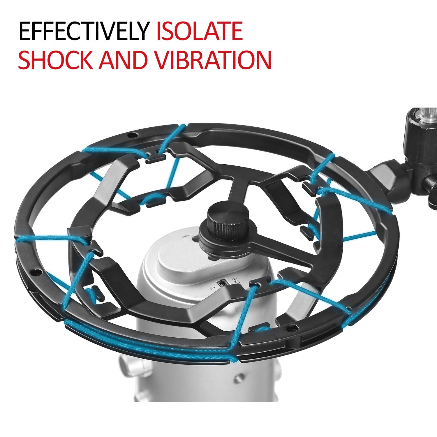 Shock Mount with Pop Filter for Blue Yeti/Yeti Pro Microphone, Upgraded Version Shockmount With Blue Yeti Foam Windscreen Reduces Vibration Noise Matching Mic Stand Boom Arm by SUNMON