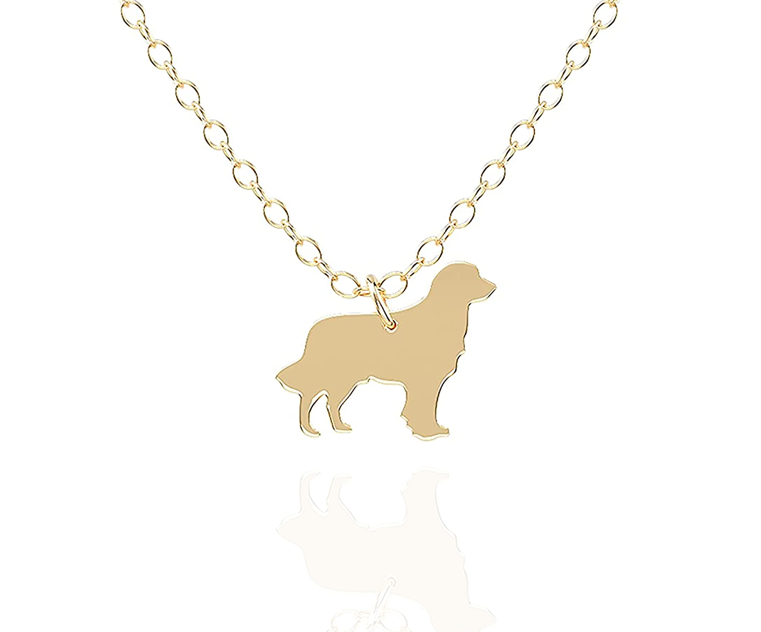 Sterling Silver 14k Gold/Rose Gold Necklace, Rottweiler, Great Dane, Pitbull, Border Collie, German Shepherd, Australian Shepherd, Doberman, Cocker Spaniel, Sterling Silver, No Gemstone