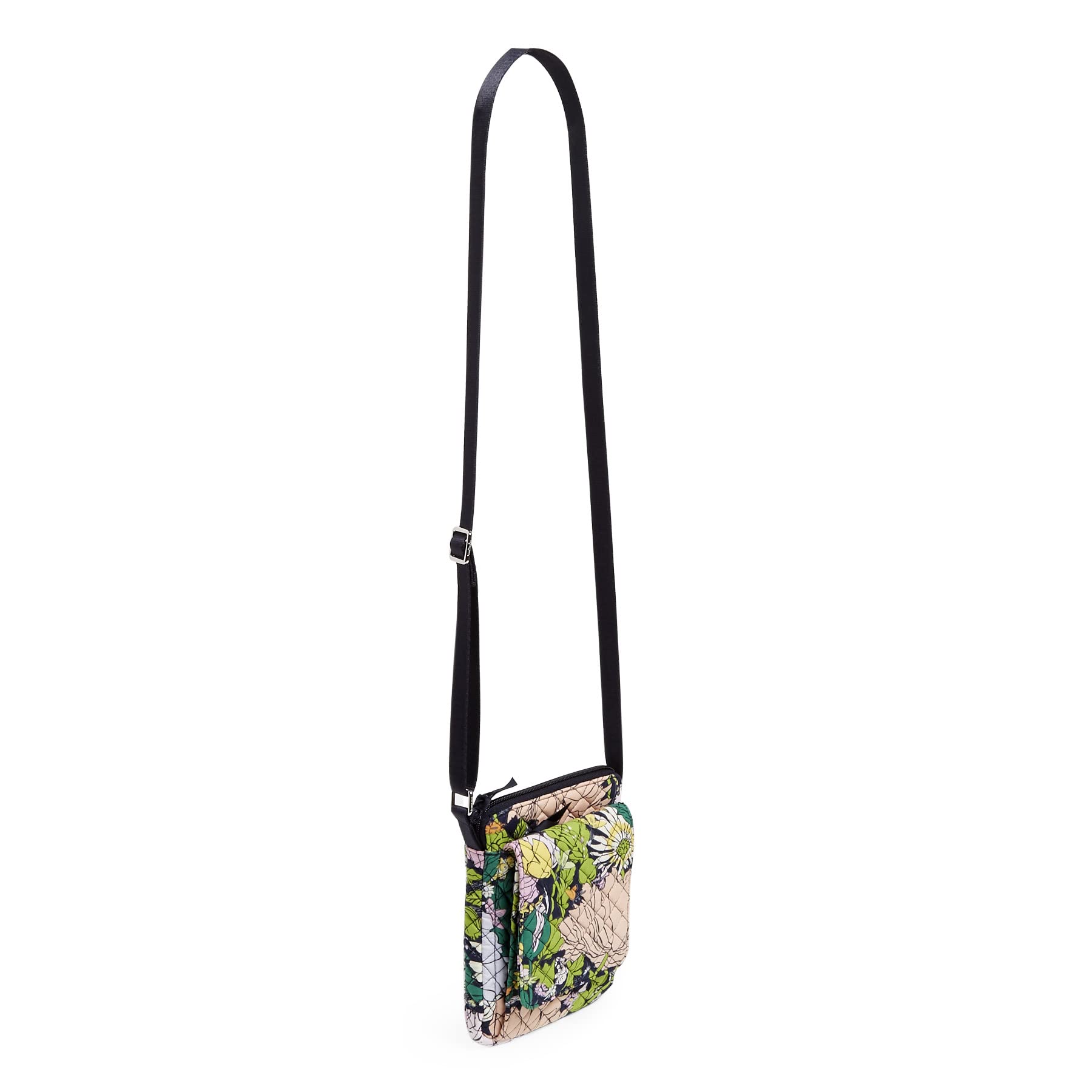 Vera Bradley Women's Cotton Mini Hipster Crossbody Purse With RFID Protection, Black Bandana Medallion, One Size