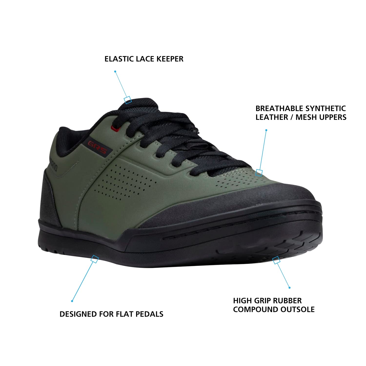 Shimano GR5 Flat Pedal Cycling Shoe Olive EU 45 (US Men's 10.5) D - Medium