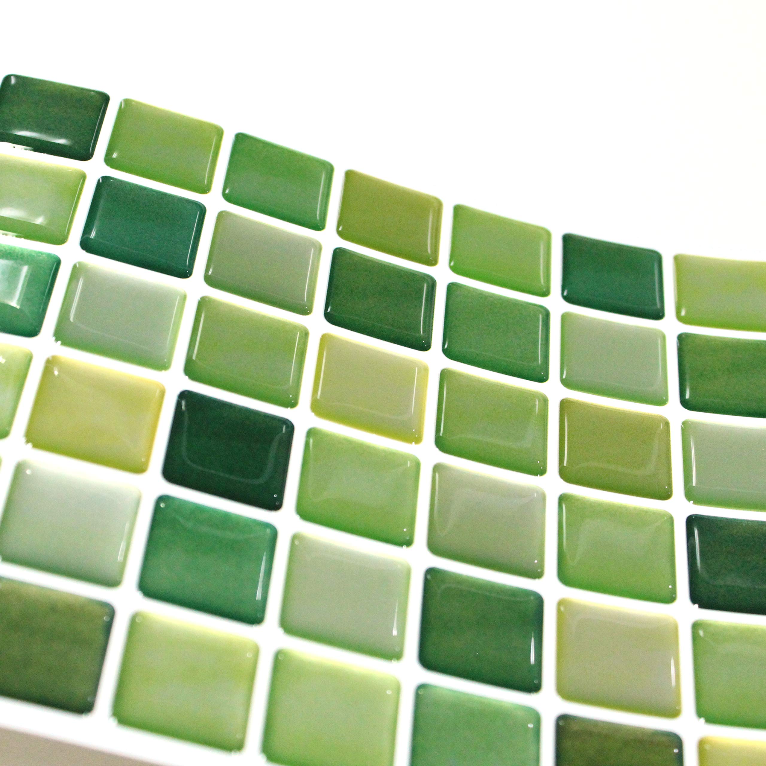 Unidesign Beaustile Peel and Stick Backsplash 3D Mosaic Tile Sticker (N.Green) (2, 5.28" x 14.8")