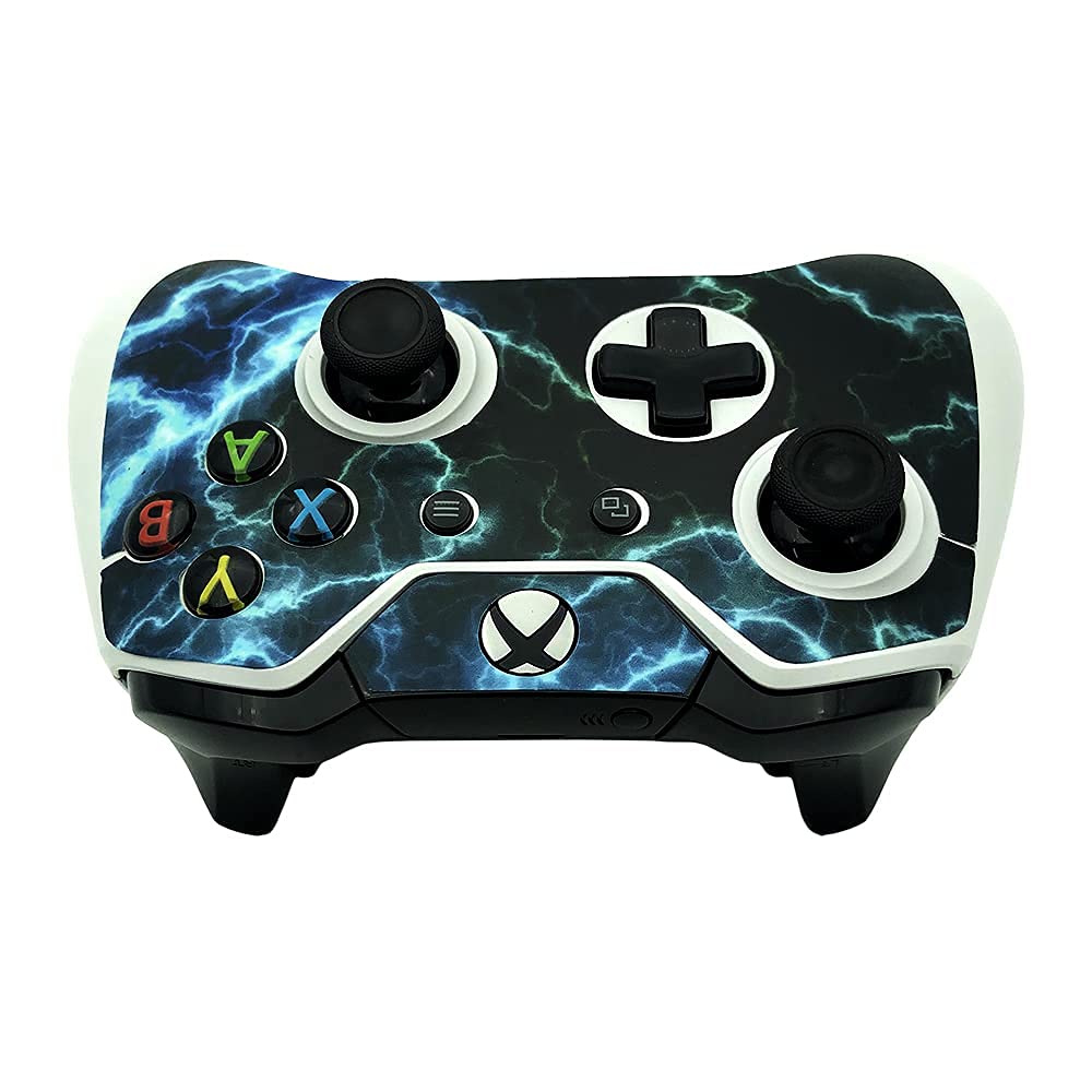 UUShop Protective Vinyl Skin Decal Cover for Microsoft Xbox One Console wrap sticker skins with two Free wireless controller decals Lightnings(NOT for One S or X)