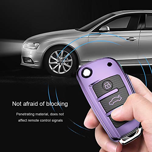 shunyang Compatible with Key Fob Case Cover for A1 A3 A4 A5 A6 Q2 Q3 Q7 TT S3 R8