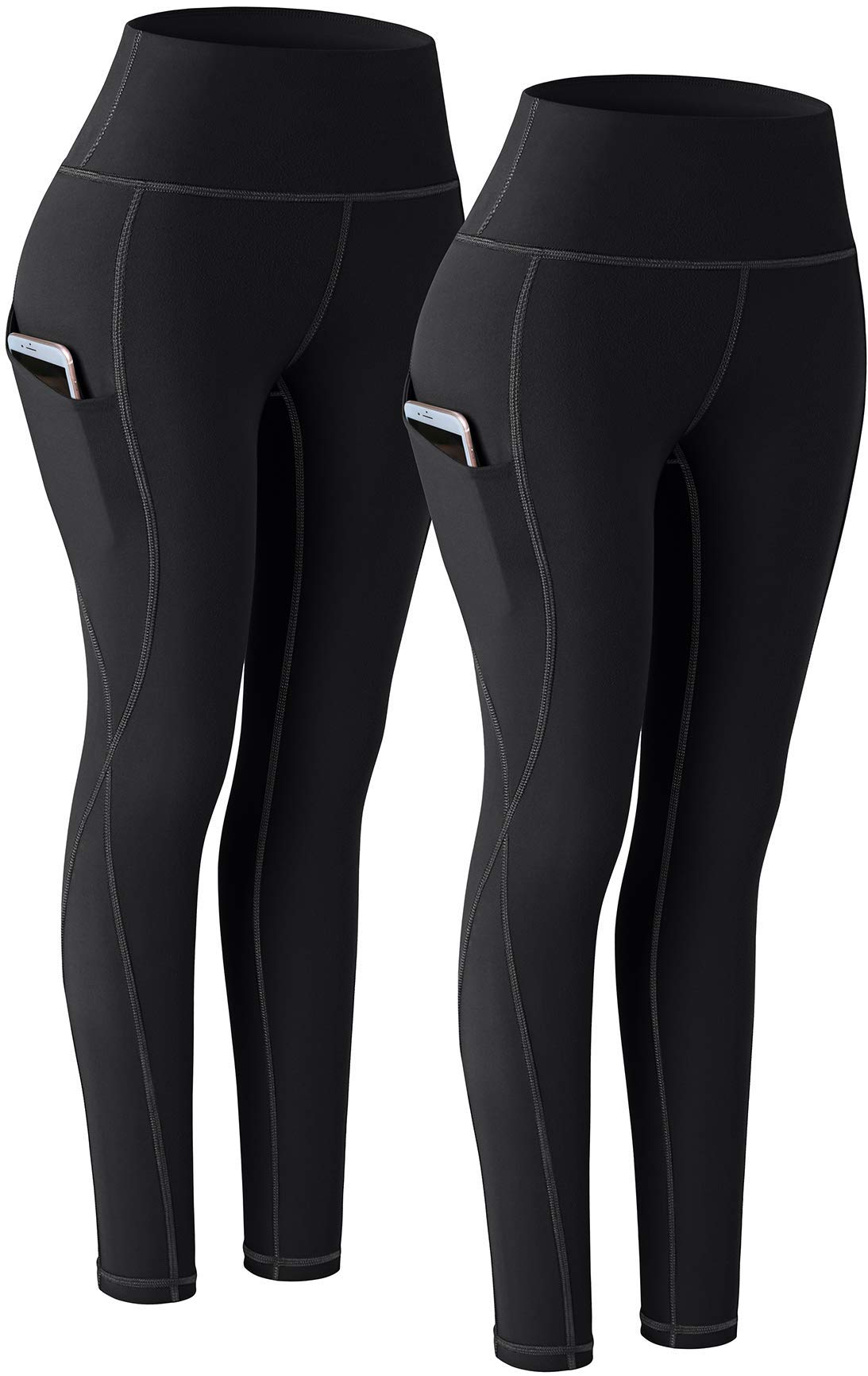 TOREEL High Waisted Leggings Pack Yoga Pants with Pockets for Women Tummy Control Workout Leggings with 3 Pockets