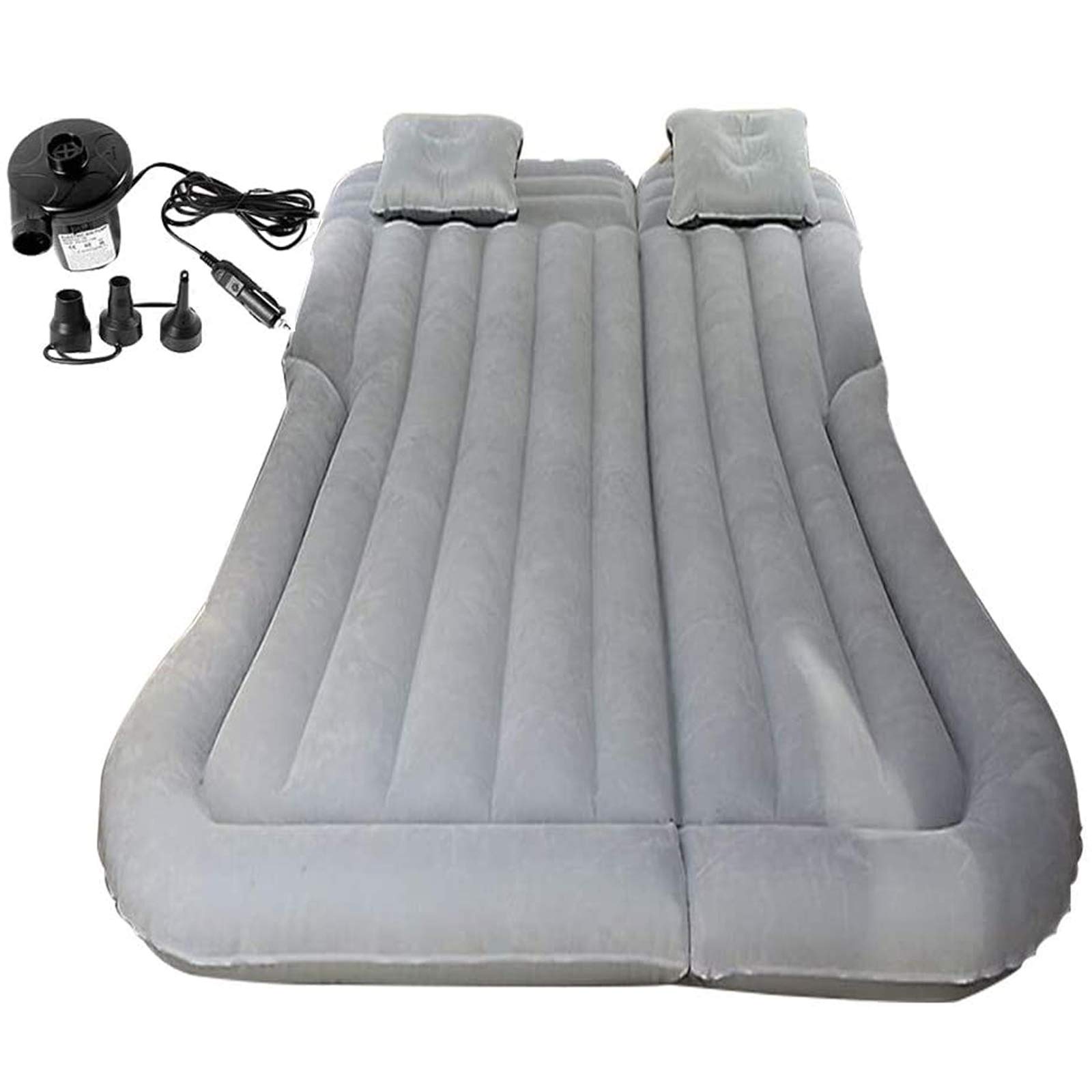 Yaesport SUV Air Mattress, Thickened Car Bed Inflatable Home Air Mattress Portable Camping Outdoor Mattress, Flocking Surface, Fast Inflation with DC Air Pump and Two Pillows