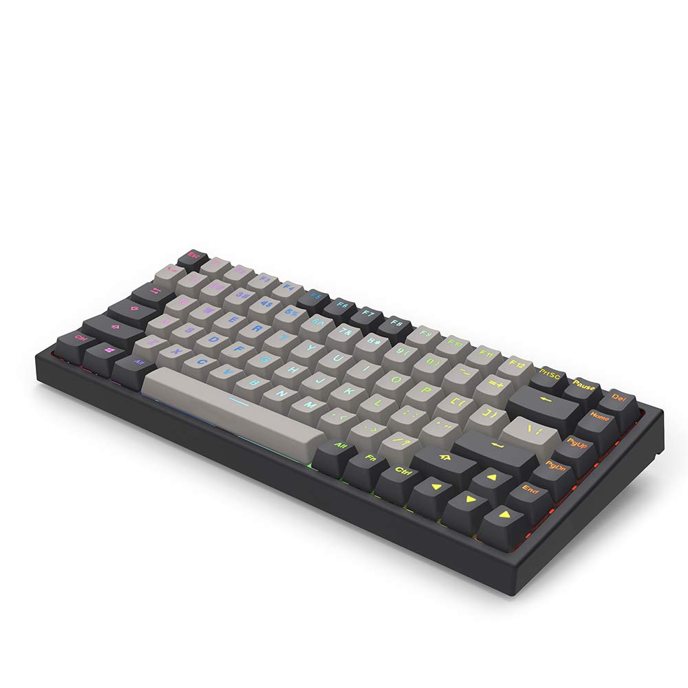 YUNZII KC84 84 Keys Hot Swappable Wired Mechanical Keyboard with PBT Dye-subbed Keycaps, Programmable, RGB,NKRO,Type-C Cable for Win/Mac/Gaming/Typist (Gateron Brown Switch, Black)