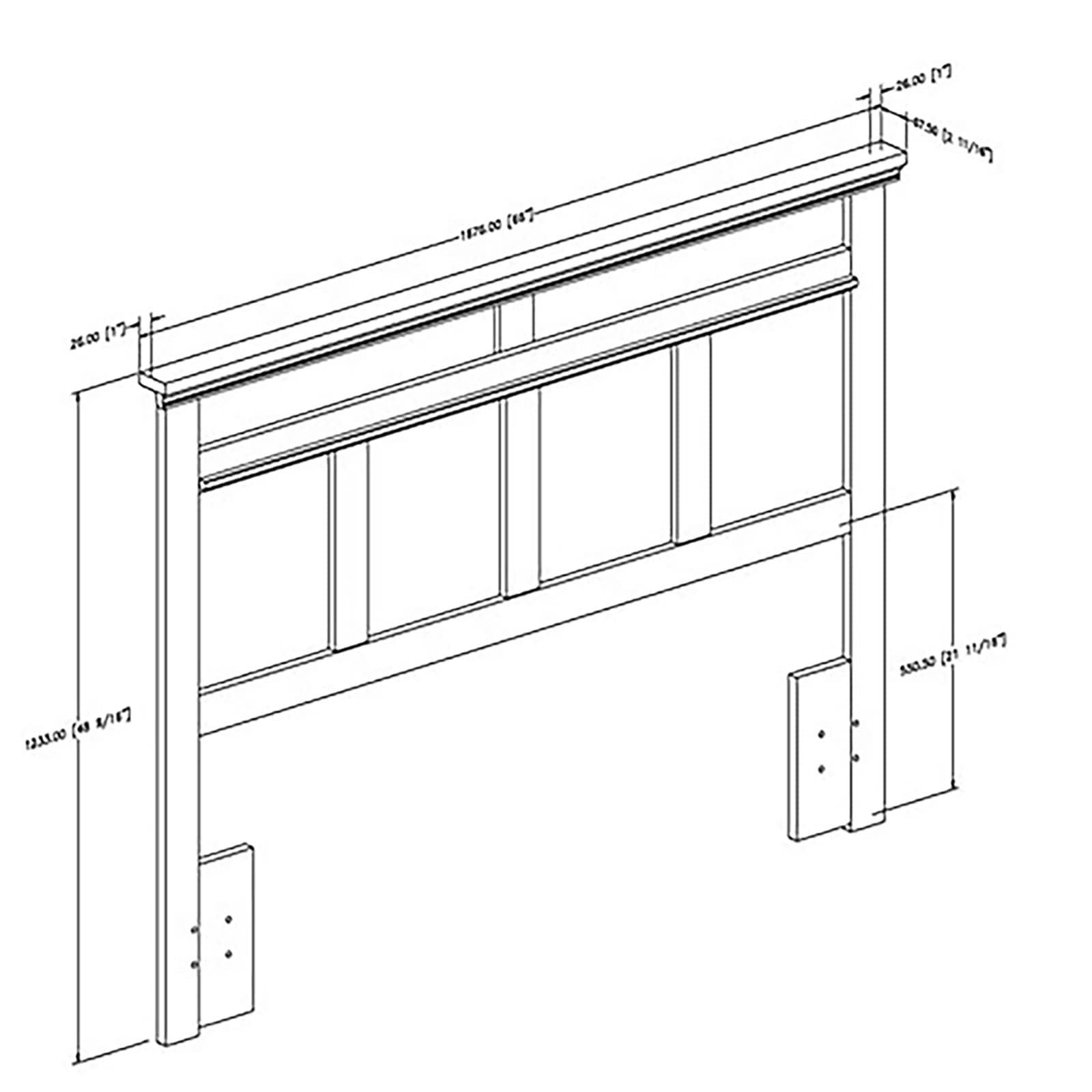 South Shore Versa Headboard, Weathered Oak, Gray Maple