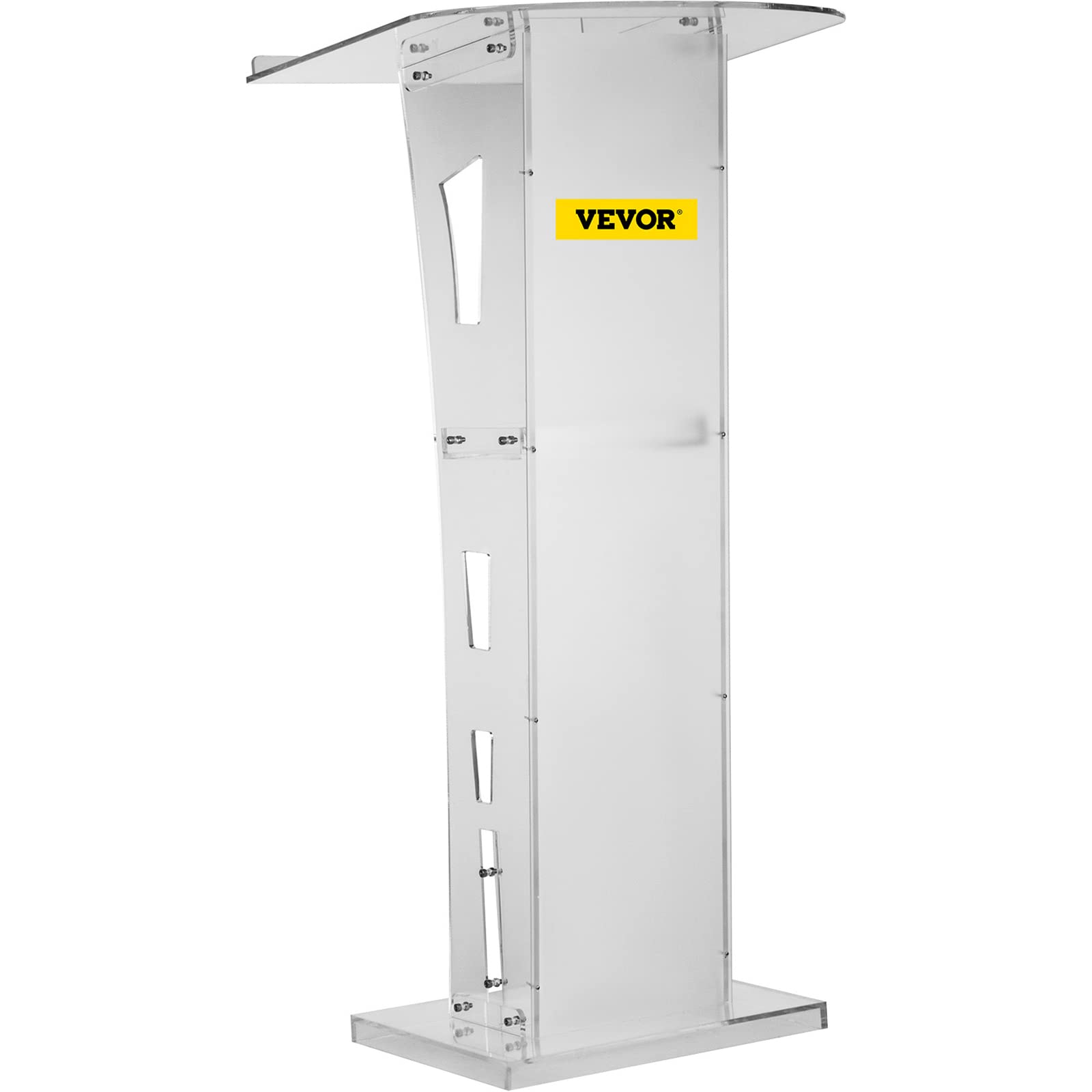 VEVOR Acrylic Podium 47.5" Tall Plexiglass Podium 26.8"x14.3" Table Acrylic Pulpits for Churches 8 mm Thick Acrylic Board Acrylic Podiums and Lecterns Design for Lecture Recital Speech & Presentation