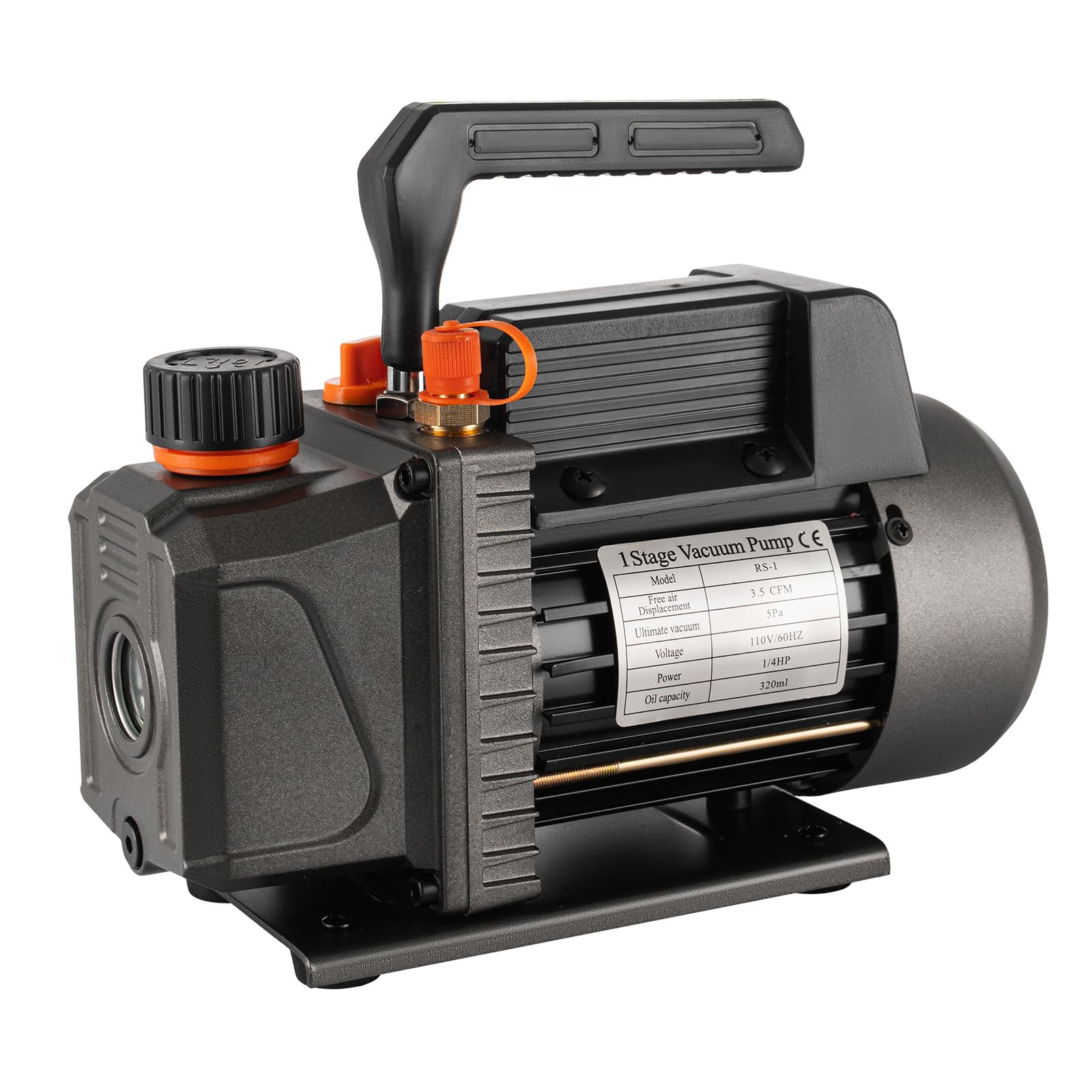 SHZOND Vacuum Pump 3.5CFM 1/4HP Single Stage Air Vacuum Pump HVAC with R134A R410A Kit AC A/C Manifold Gauge Set