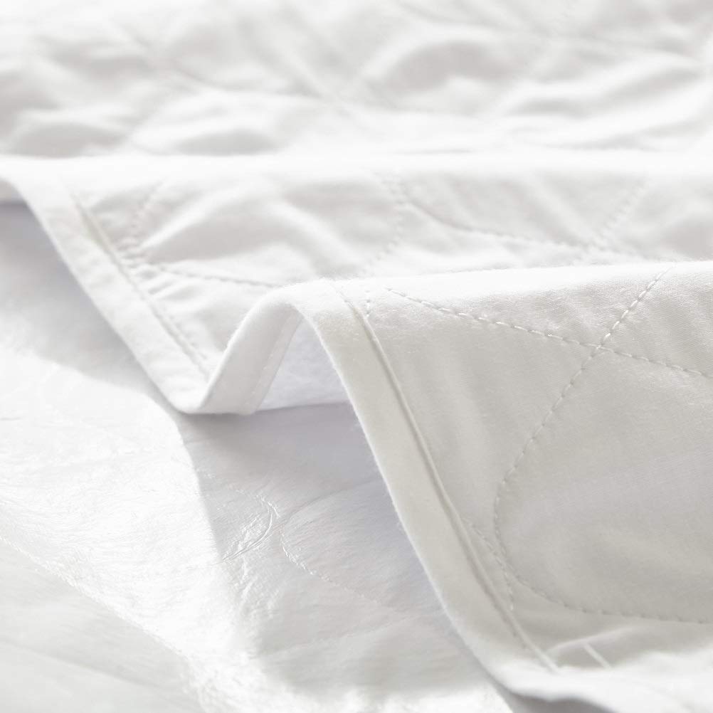 Tebery Toddler Mattress Pad Protector Slip-Resistant Waterproof Mattress Pad Cover for Bed Wetting Reusable, Soft Cotton Blend, Machine Washable