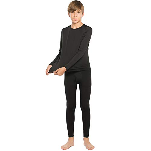 ViCherub Boys Thermal Underwear Set Long Johns for Kids thermals Top & Bottom Knit Base Layer Fleece Lined Winter Warm 2 Sets for Boy